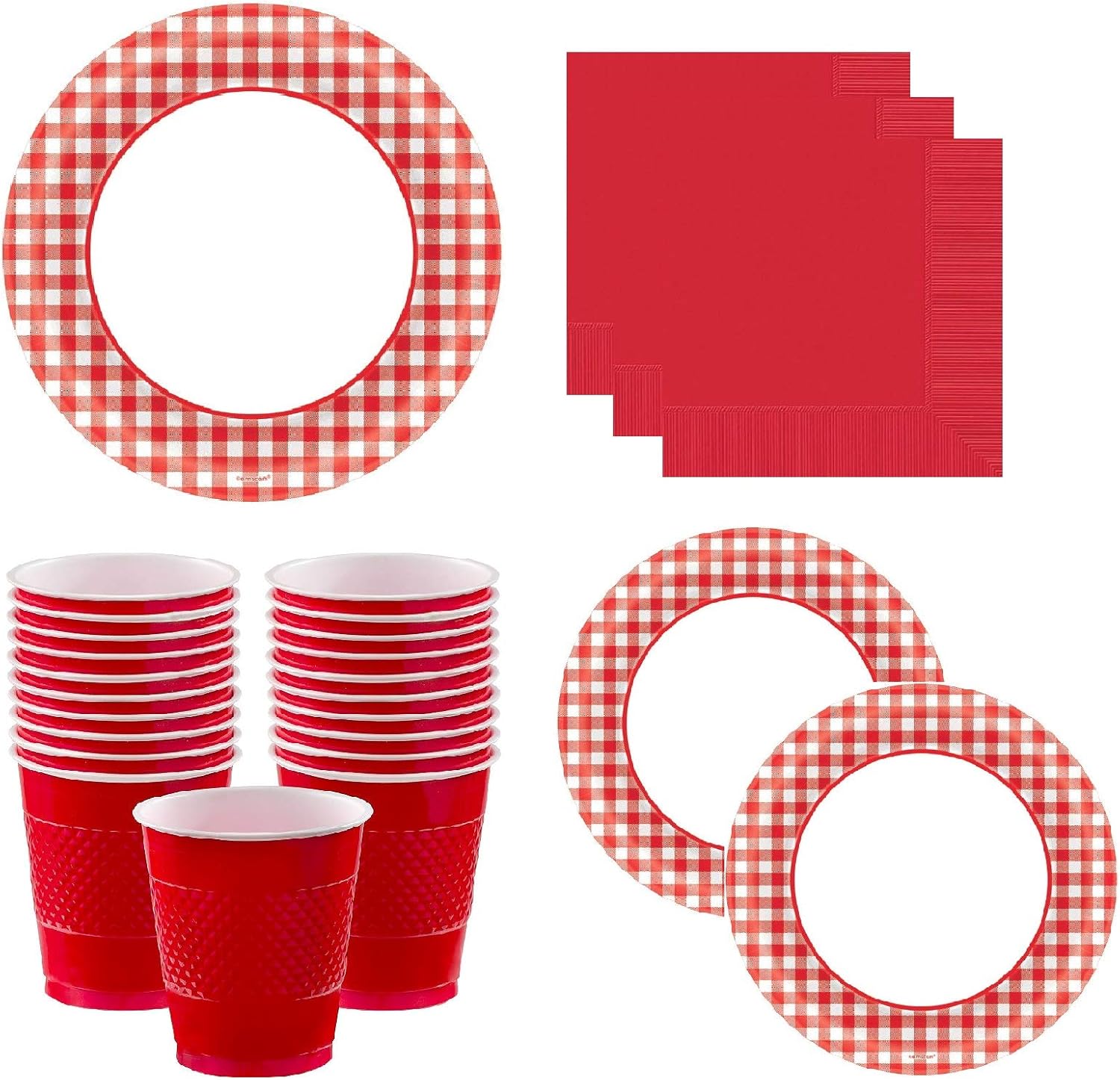 Amazon.com: Gingham Party Supplies Pack for 40 Guests Deluxe: Extra ...