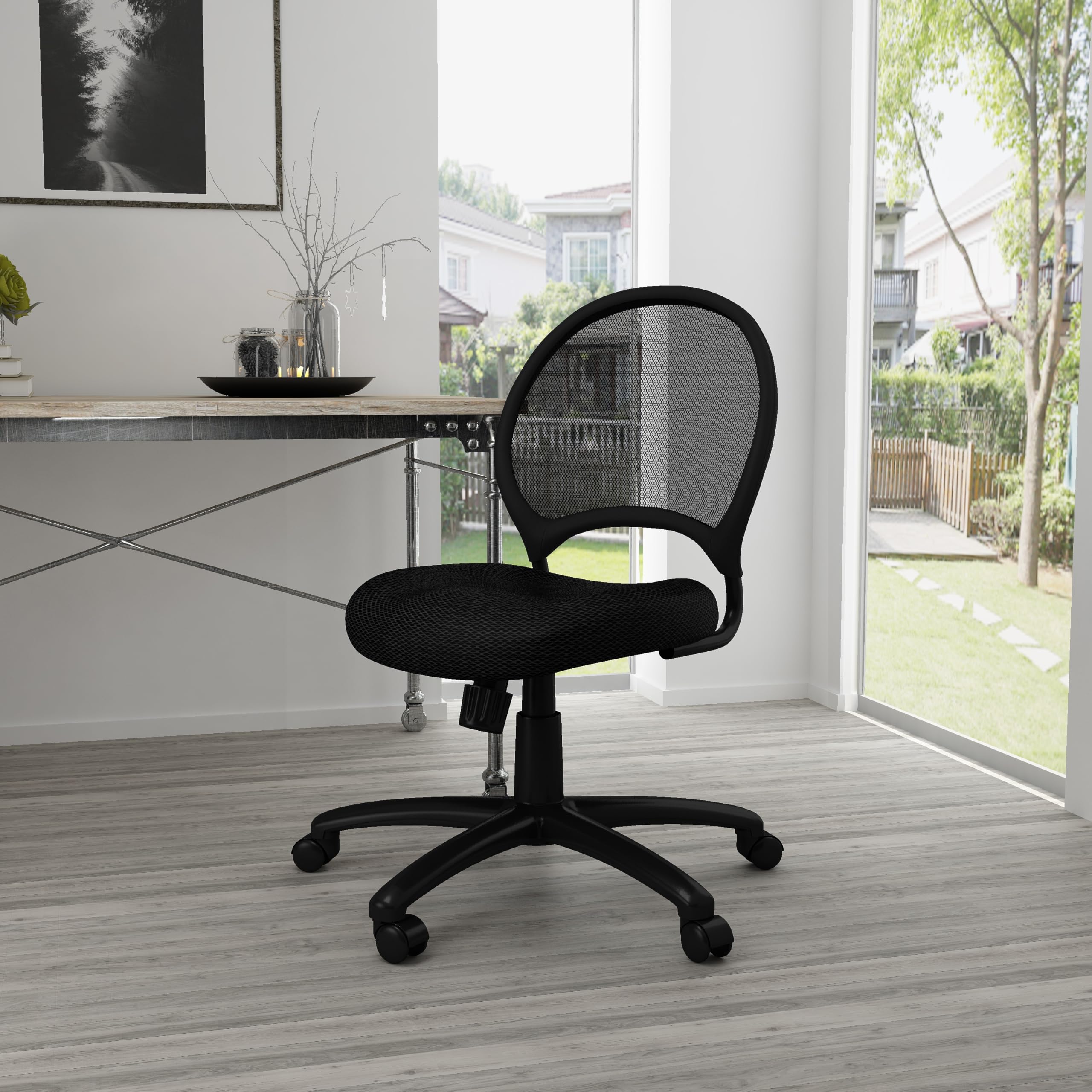 Snapklik.com : Mesh Task Chair Without Arms In Black