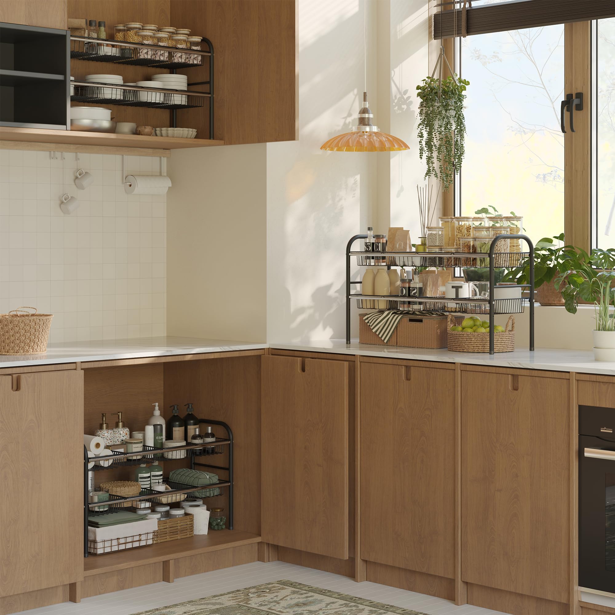 Snapklik.com : NETEL Under Sink Organizers, 2 Tier Expandable Cabinet Shelf