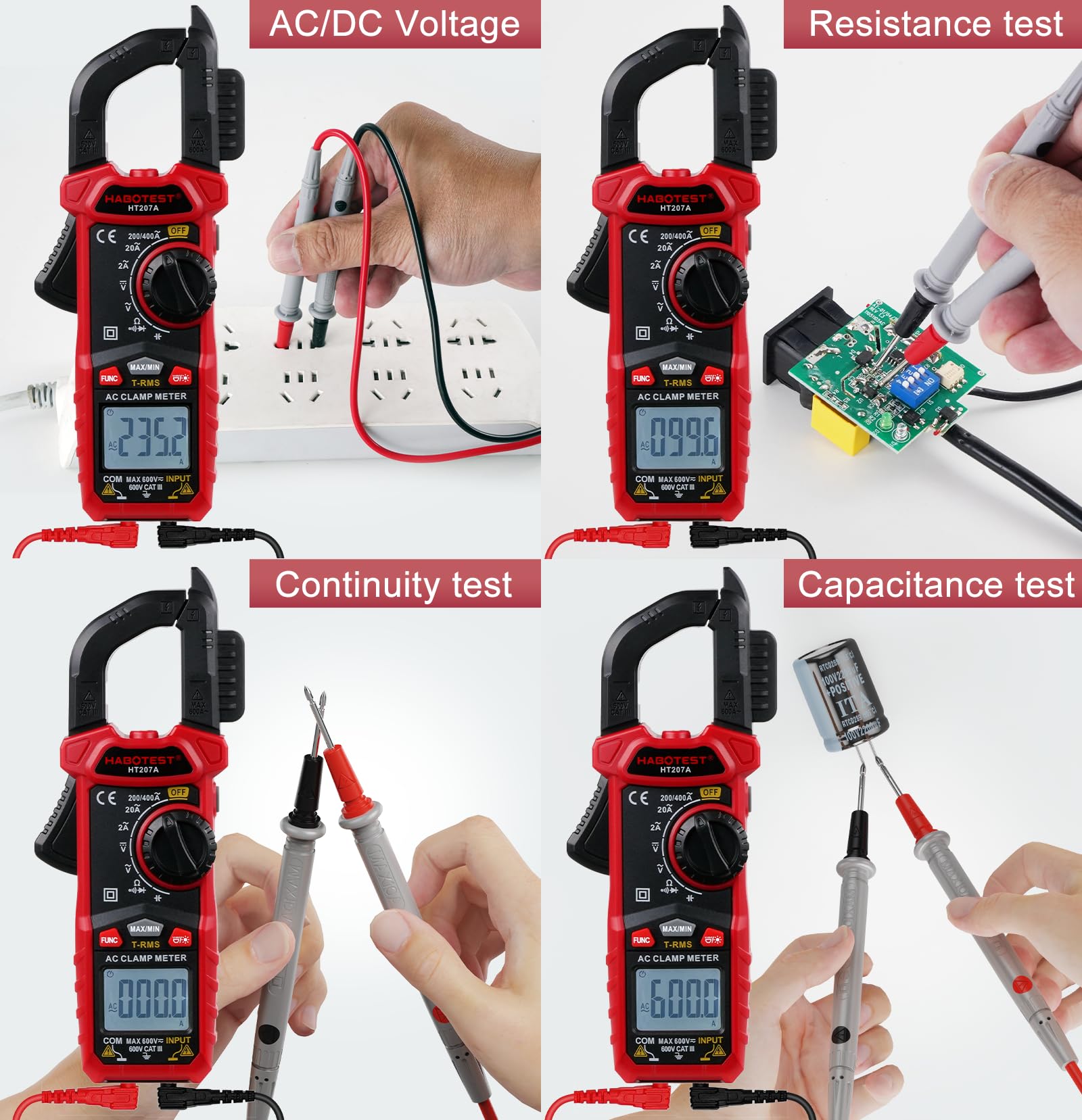 Snapklik.com : Digital Clamp Multimeter Automatic Range 400 Amperes AC ...