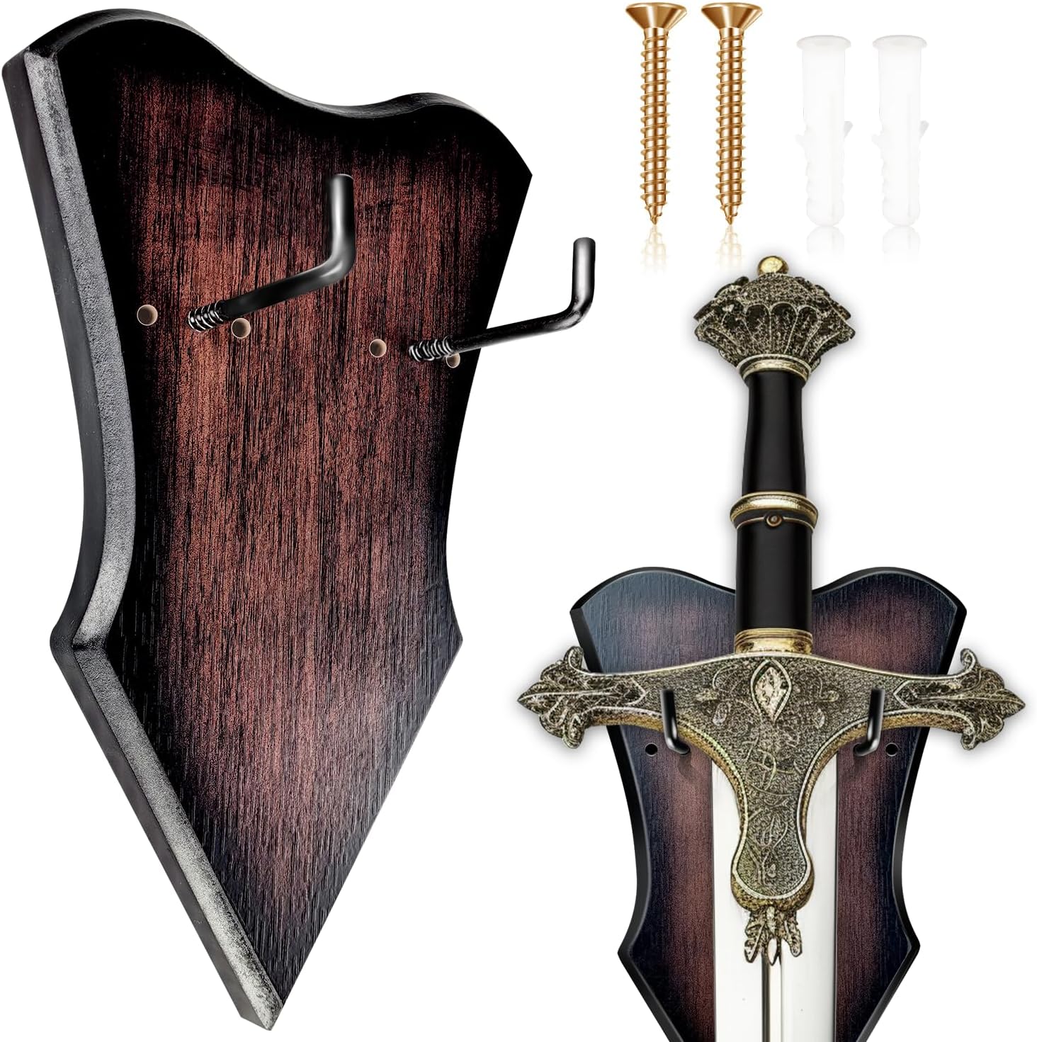 Amazon.com: FLURSAILE Sword Plaque Wall Mount Vertical Display Holder ...