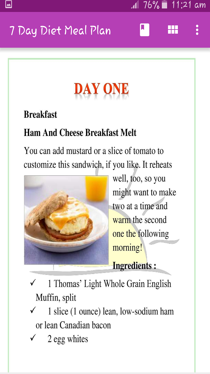 7 Day Diet Meal Plan - App on Amazon Appstore