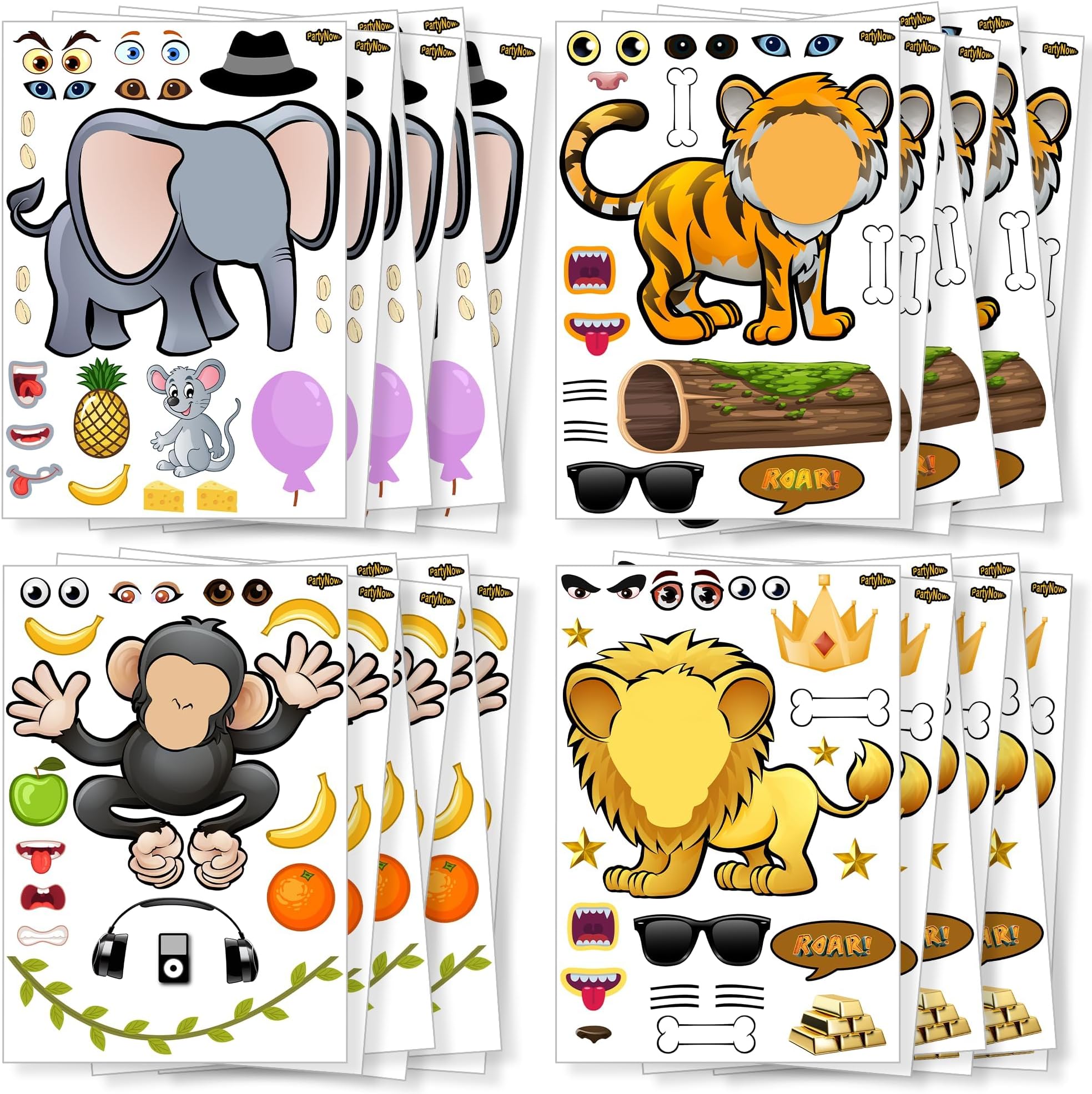 Amazon.com: Ozepao 36 Pcs Farm Animals Make-A-Face Sticker Sheets | Mix ...