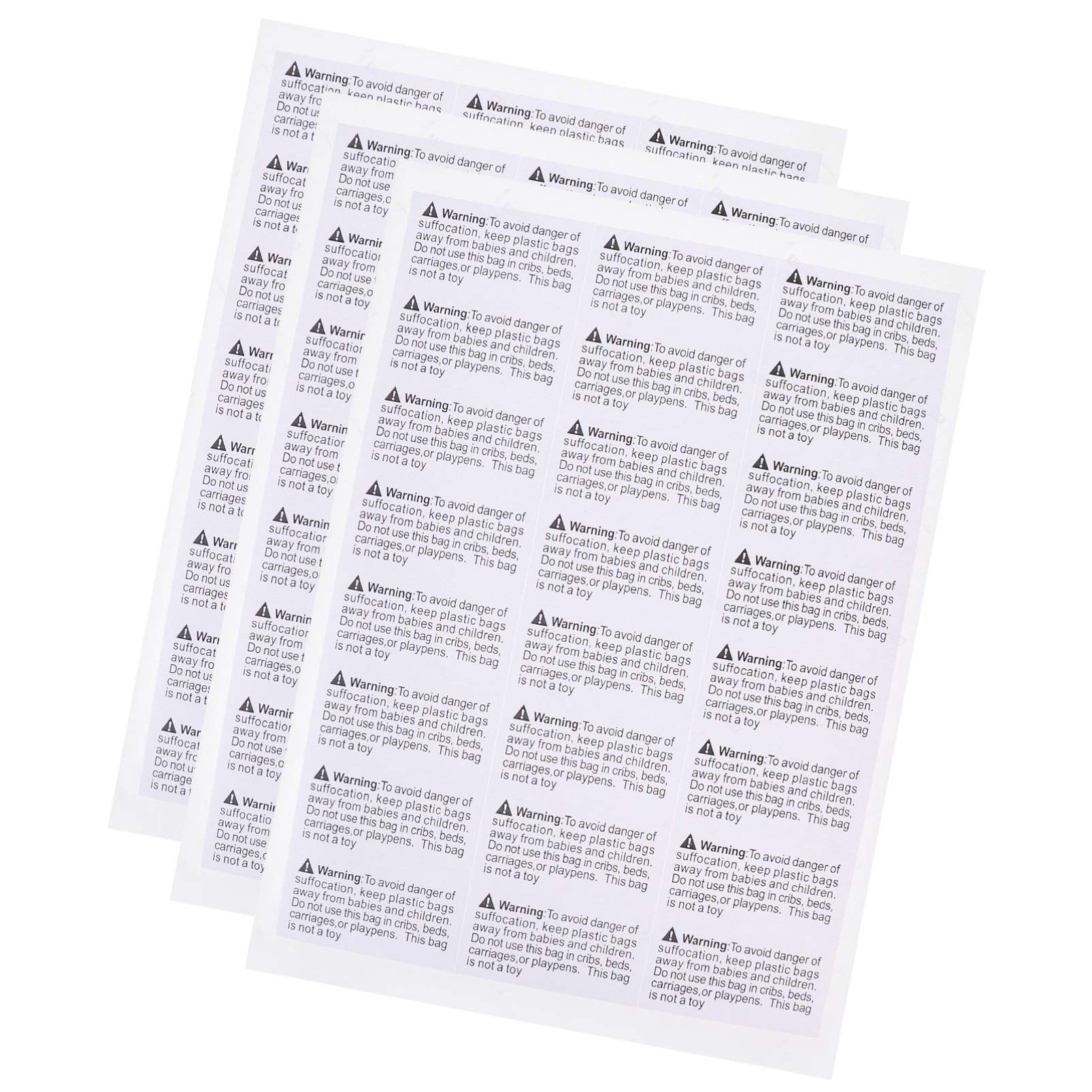Ultnice 1000pcs Warning Suffocation Labels Rectangular Suffocation ...