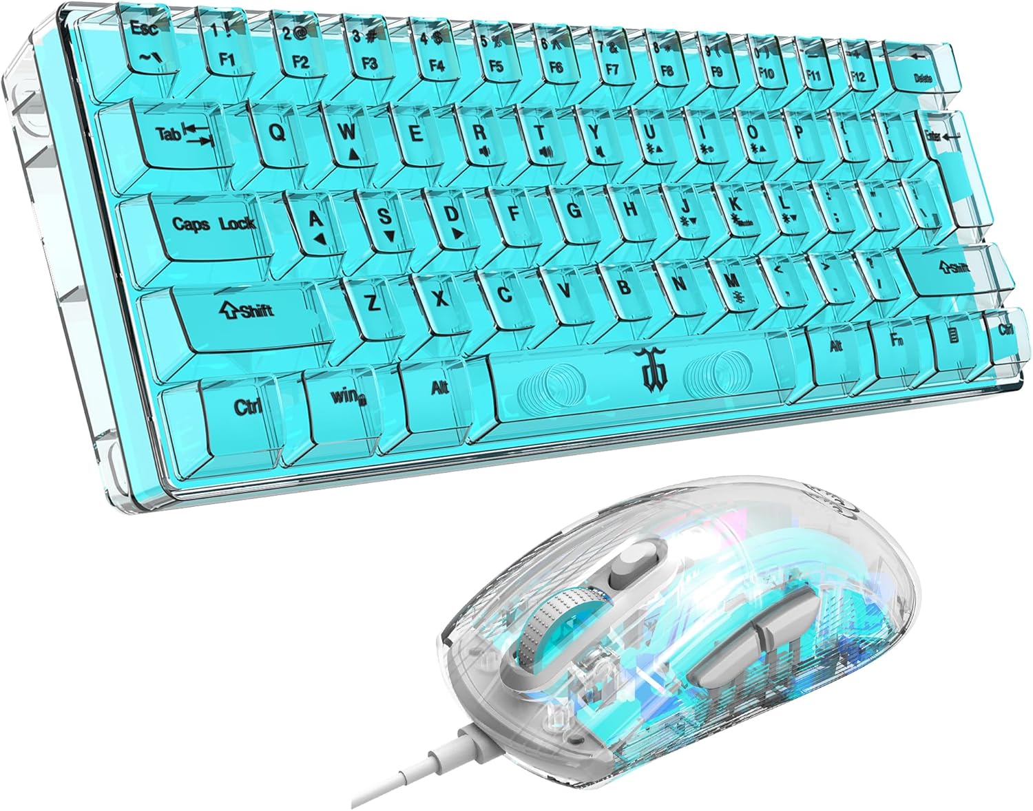 Amazon.com: Snpurdiri 60% Gaming Keyboard and Mouse Combo, Transparent ...
