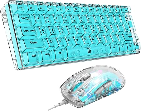 Amazon.com: Snpurdiri 60% Gaming Keyboard and Mouse Combo, Transparent ...