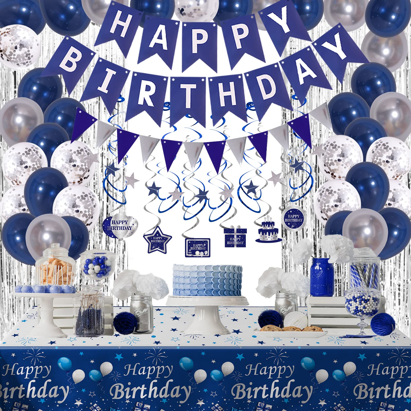 Navy Blue And White Party Decorations Navy Blue And White Birthday