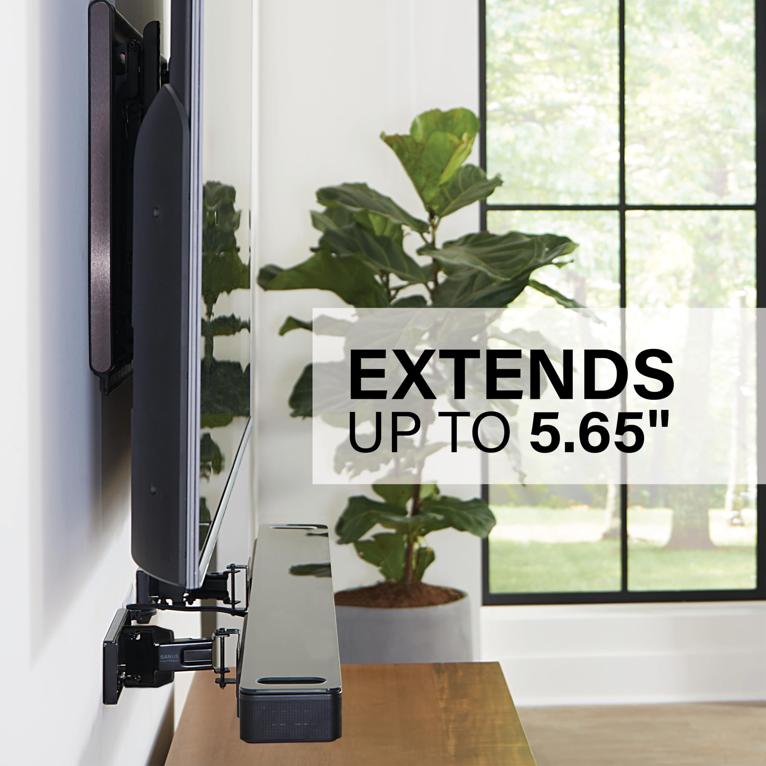 Sanus Universal Extendable Soundbar Wall Mount – Compatible with Most Soundbars, Under TV ...