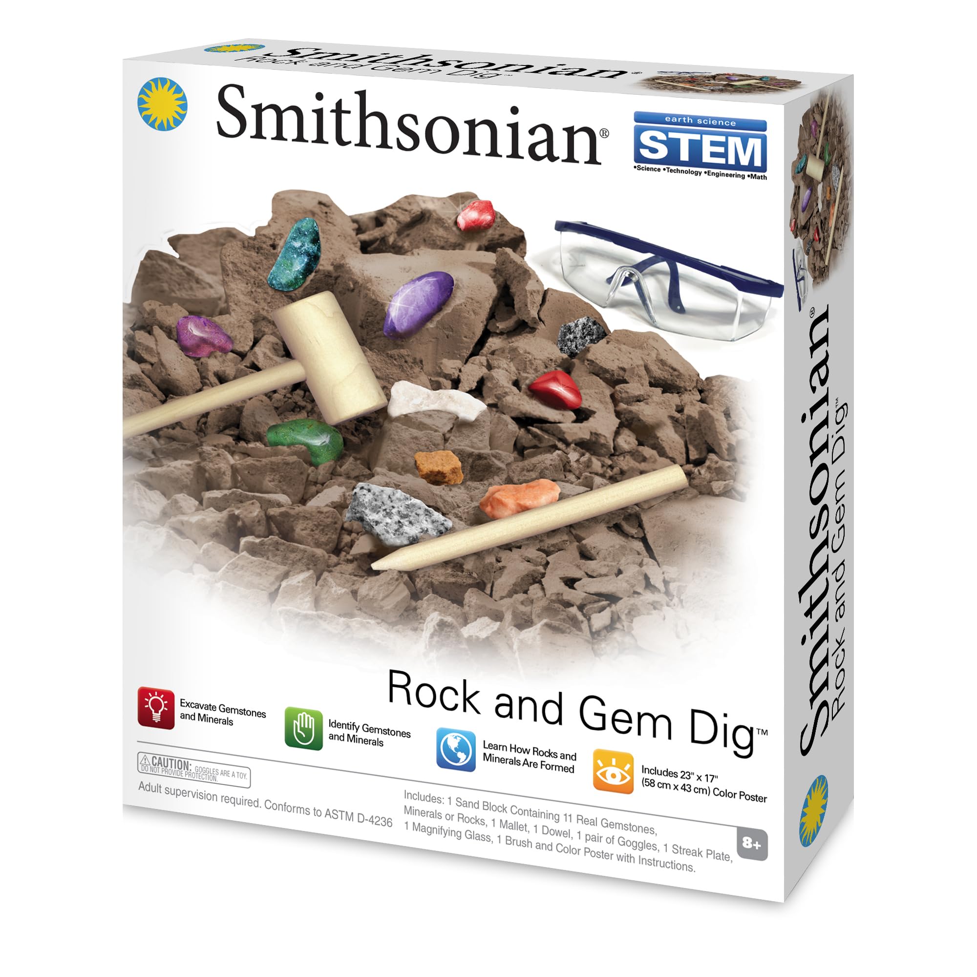 Crystal Growing Kit Smithsonian Science Mega Pack - Volcano Kit, T-Rex ...