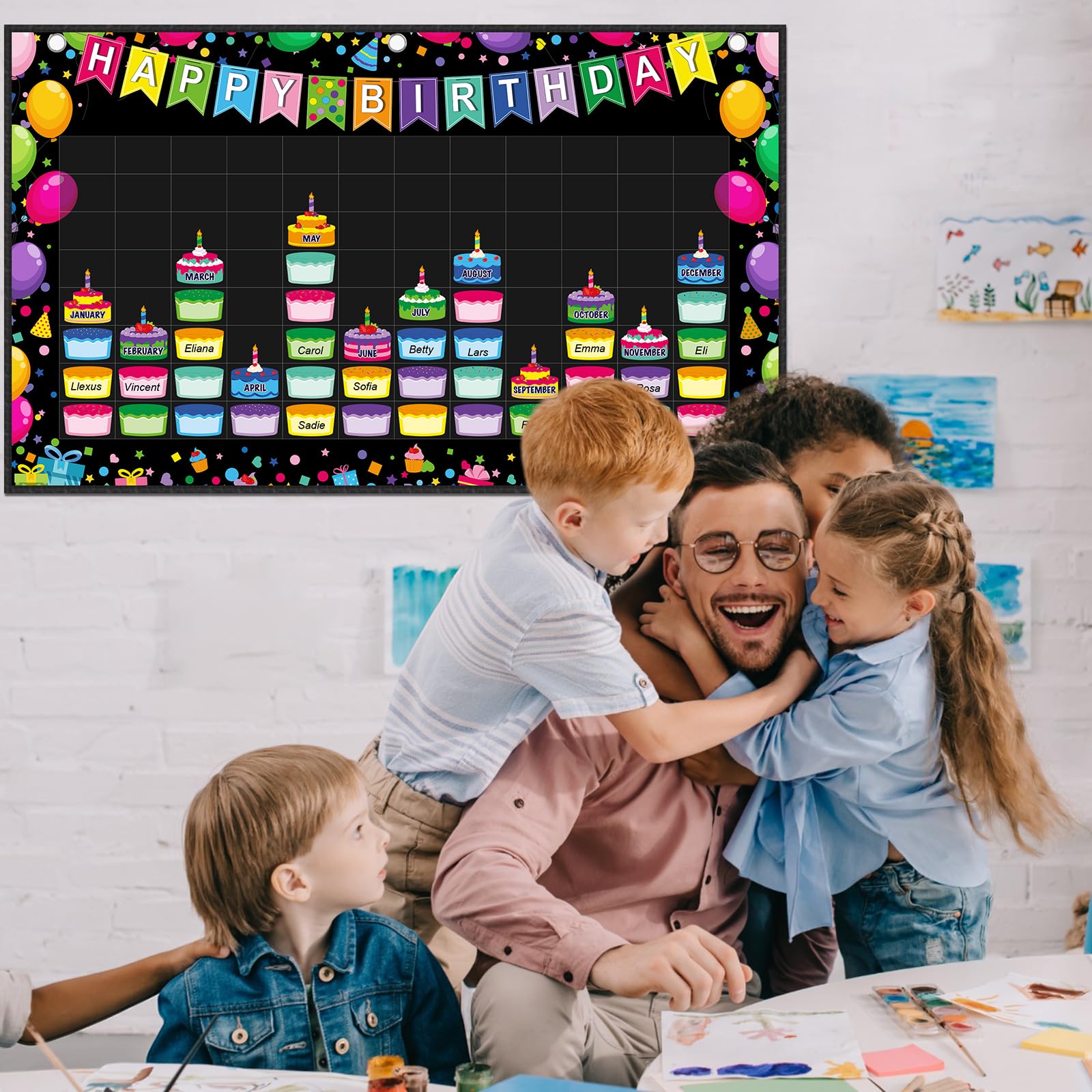 Birthday Chart Classroom Calendar Happy Birthday Poster Chart Birthday ...