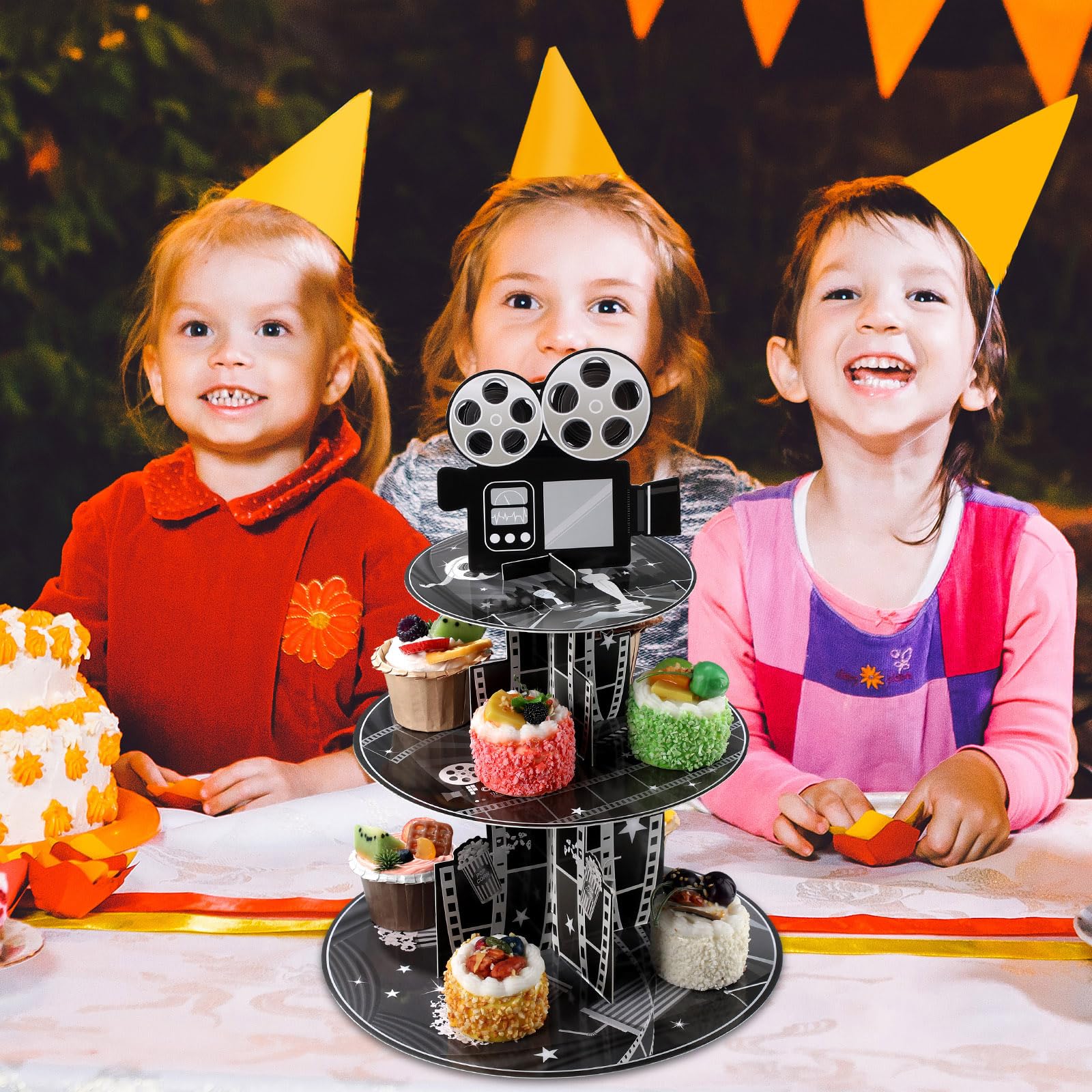 Snapklik.com : Zopeal 3 Tiers Movie Night Party Decorations Cupcake ...