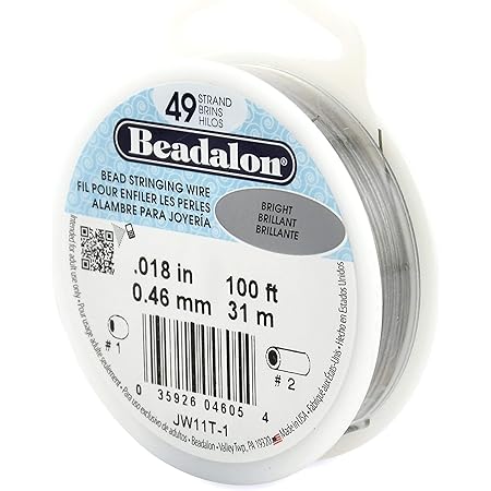 Amazon.com: Beadalon Bead Stringing Wire 49-Strand 0.018" (0.46 mm) 10 ...