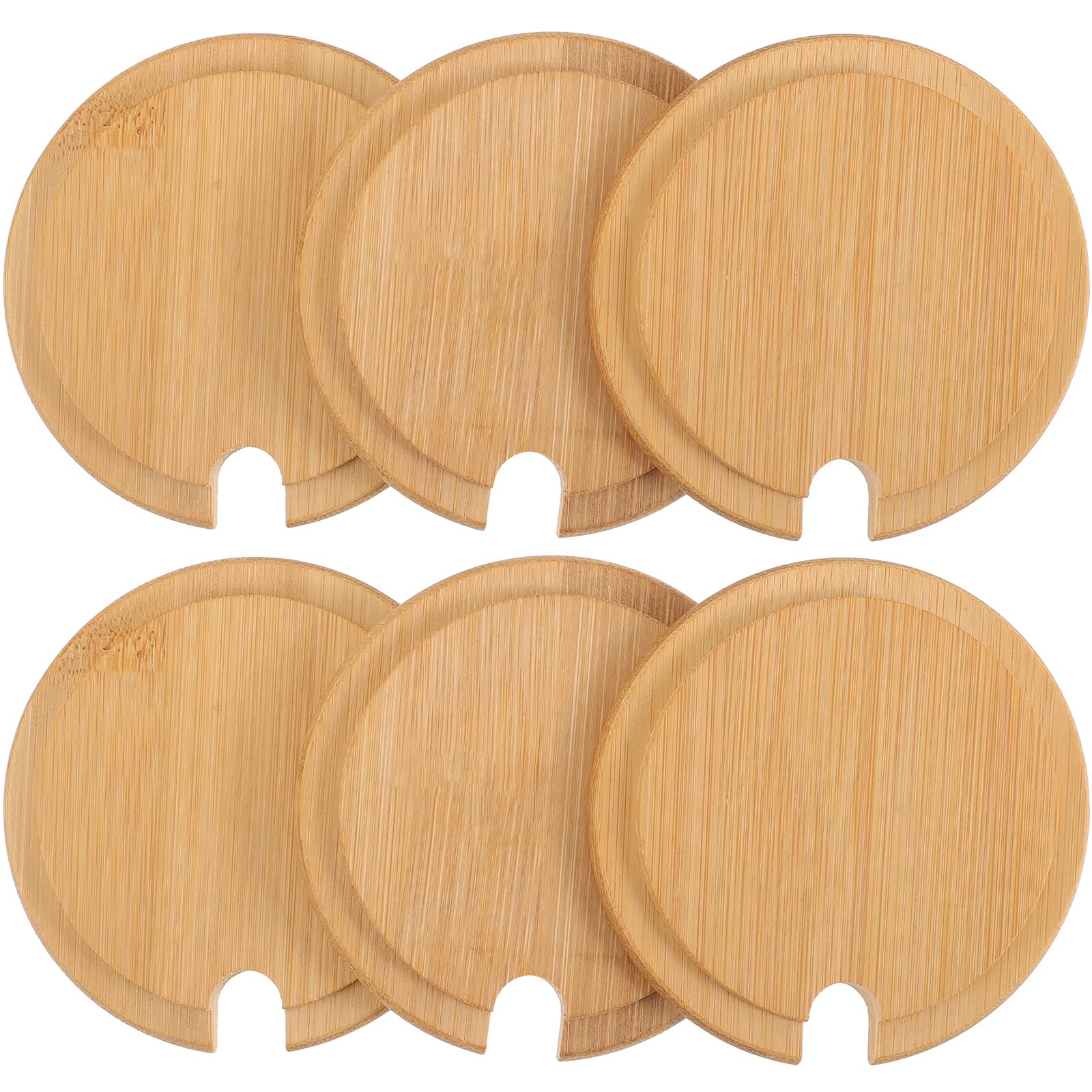 Amazon.com: DECHOUS Bamboo Cup Cover, 6Pcs Bamboo Mug Lids for Glass ...