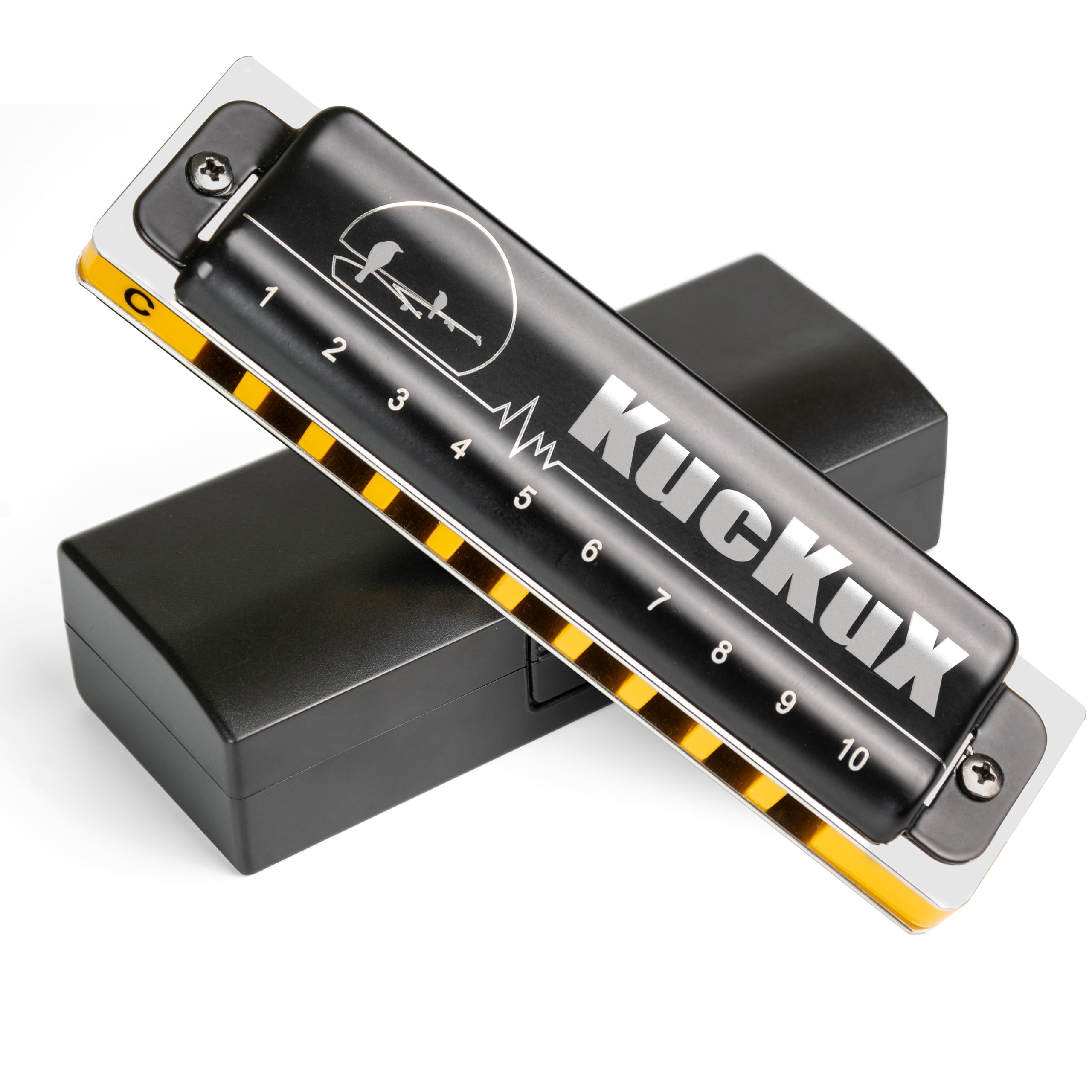 KUCKUX Diatonic Harmonica of C Key,Blues Mouth Organ 10 Hole 20 Tones ...