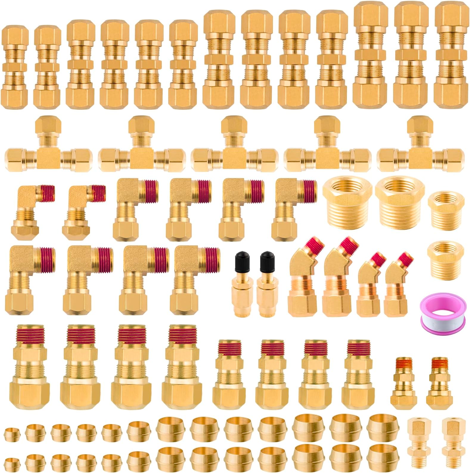 Amazon.com: Legines 38 Pcs Brass D.O.T Air Brake Nylon Tubing Fitting ...