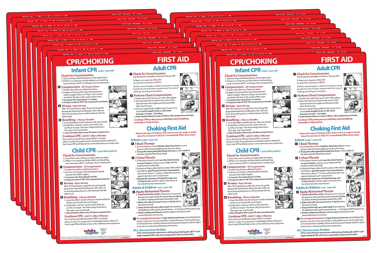 Amazon.com: CPR, Choking First Aid Magnets (20 Pack) - Infants ...