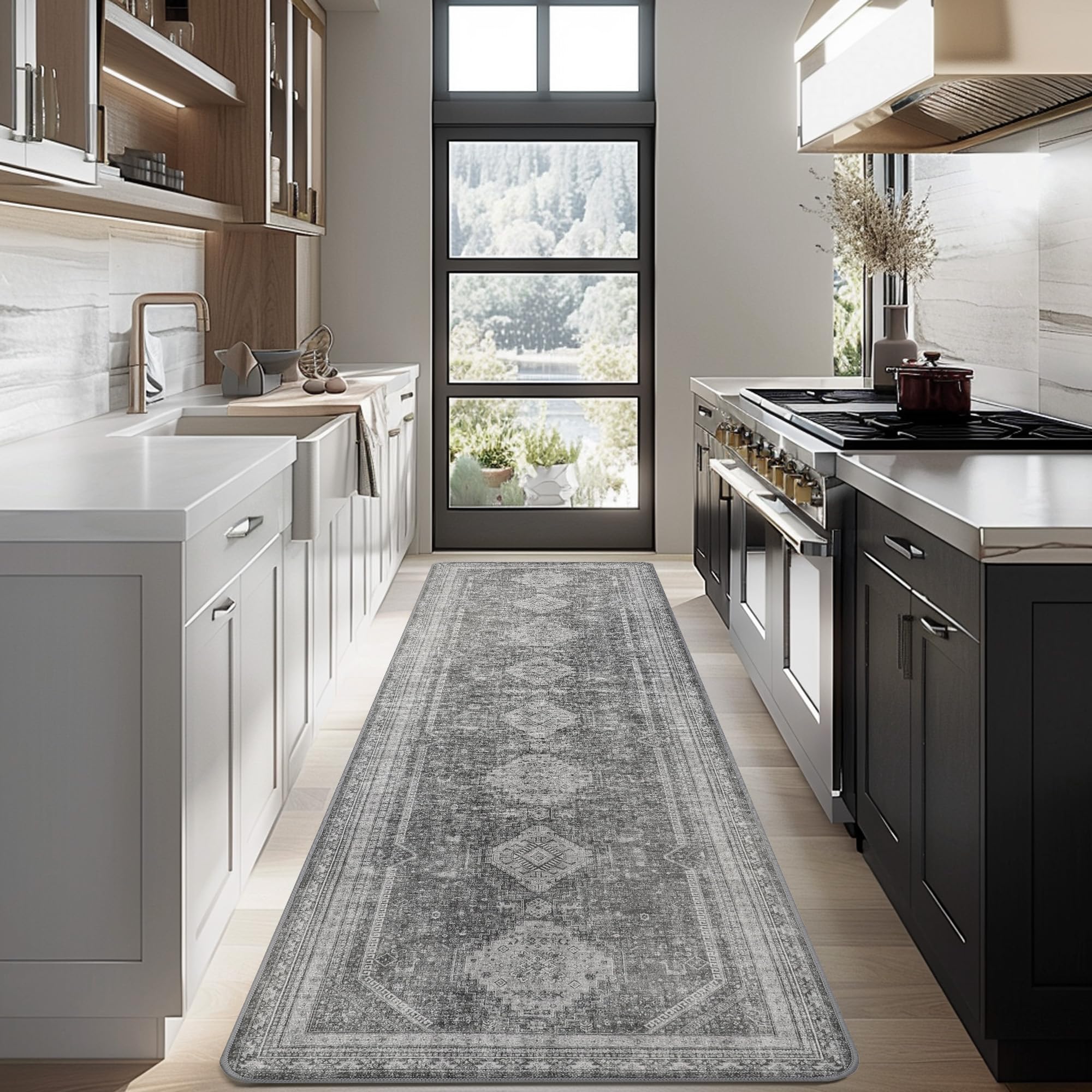 Amazon.com: GENIMO Runner Rugs 3x8 Non Slip Hallway Runner Rug, Machine ...