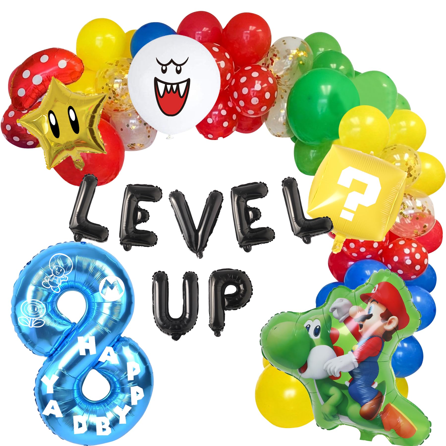 Amazon.com: HOMEZZO Video Game 8th Birthday Party Supplies, Level Up ...