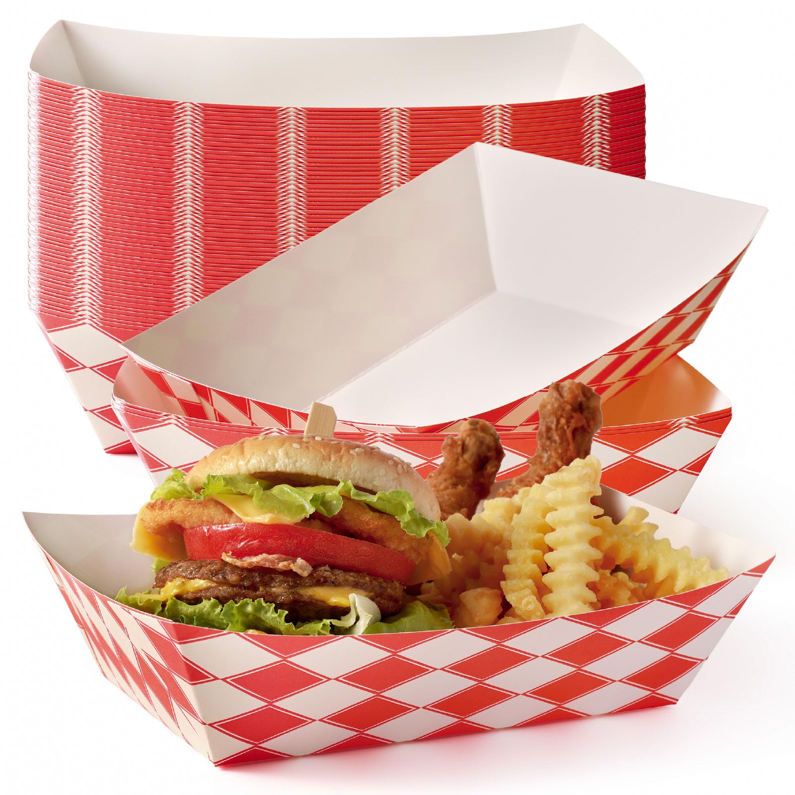 Buy Fit Meal Prep [125 Pack 5 lb Paper Food Trays Heavy Duty Disposable ...