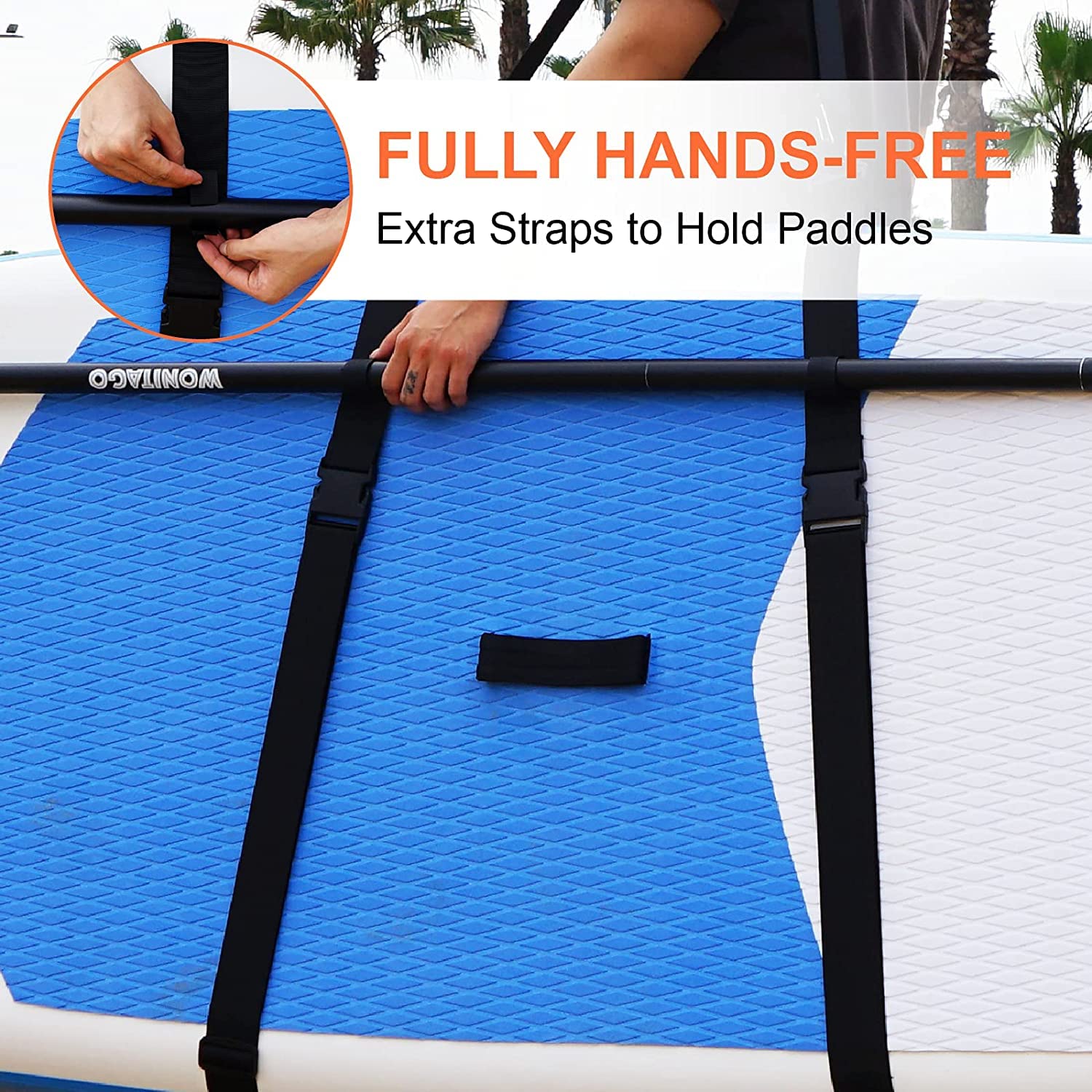 Snapklik.com : SUP Paddle Board Carry Strap, Adjustable Heavy-Duty ...
