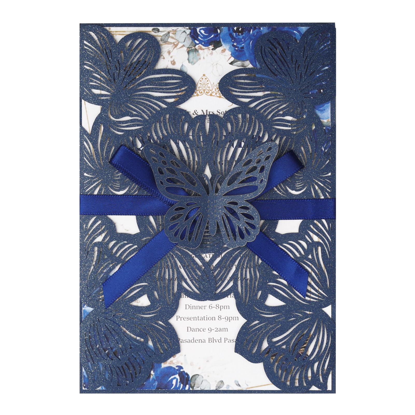 Amazon.com : 50Pcs Laser Cut Personalized Wedding Invitations Card with ...