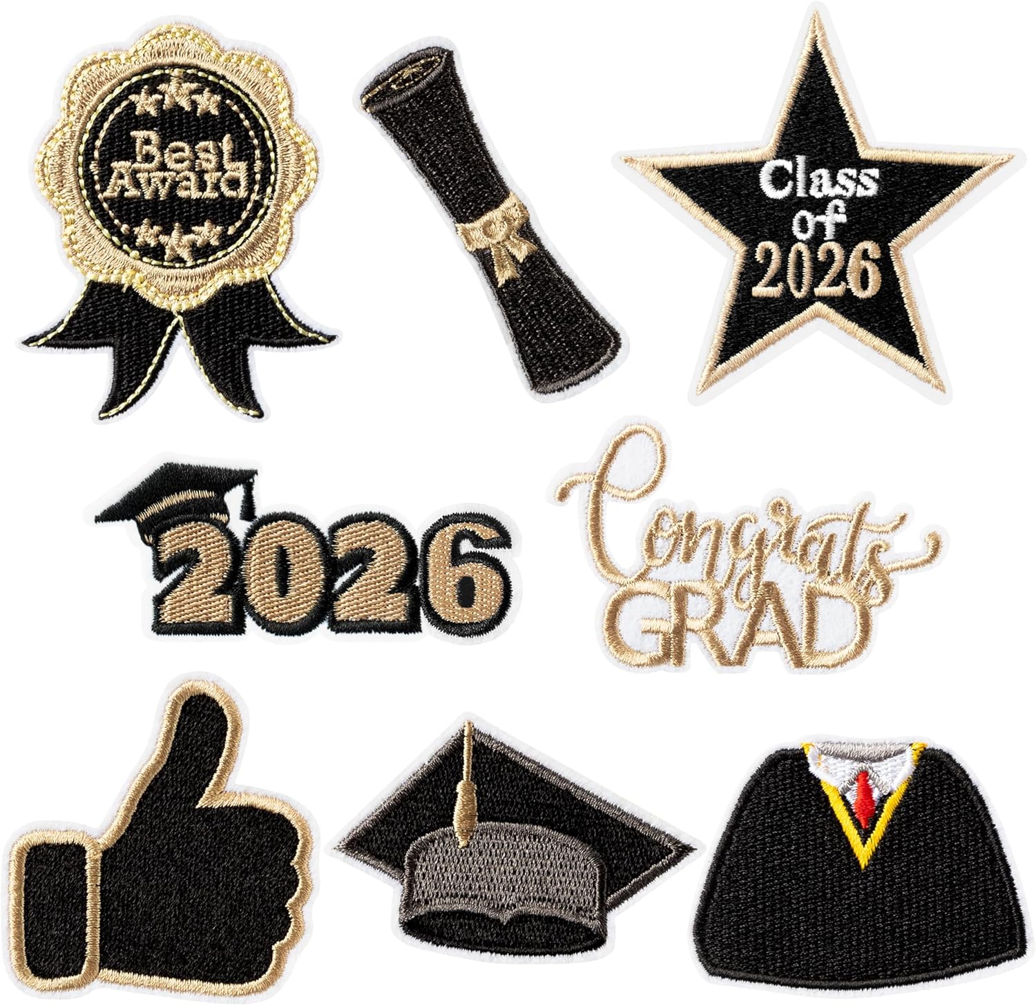 Amazon.com: 8Pcs Class of 2026 Graduation Iron On Patches Congrats Grad ...