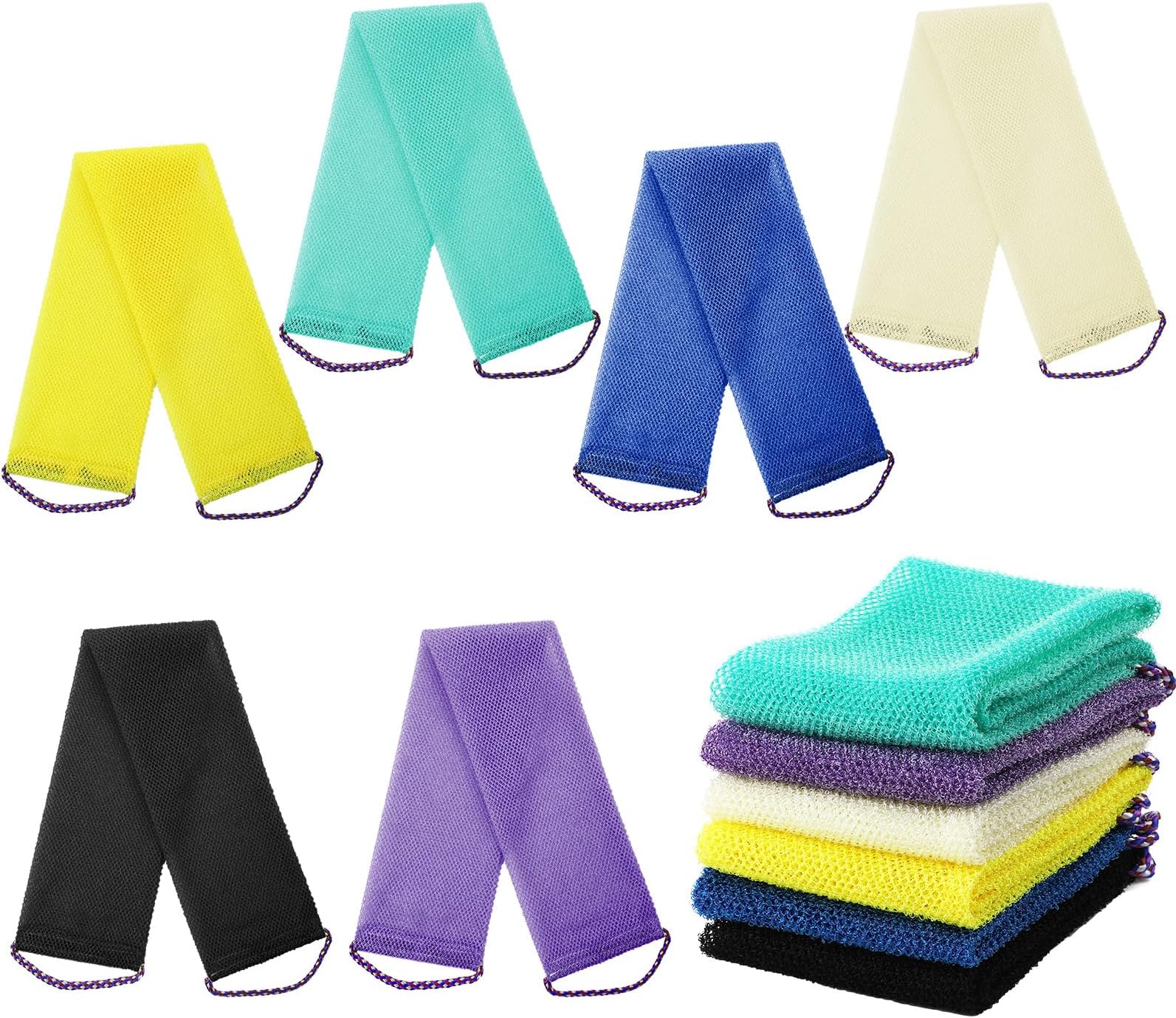 Amazon.com: Kinlop 6 Pcs African Exfoliating Net Body Scrubber Long Net ...