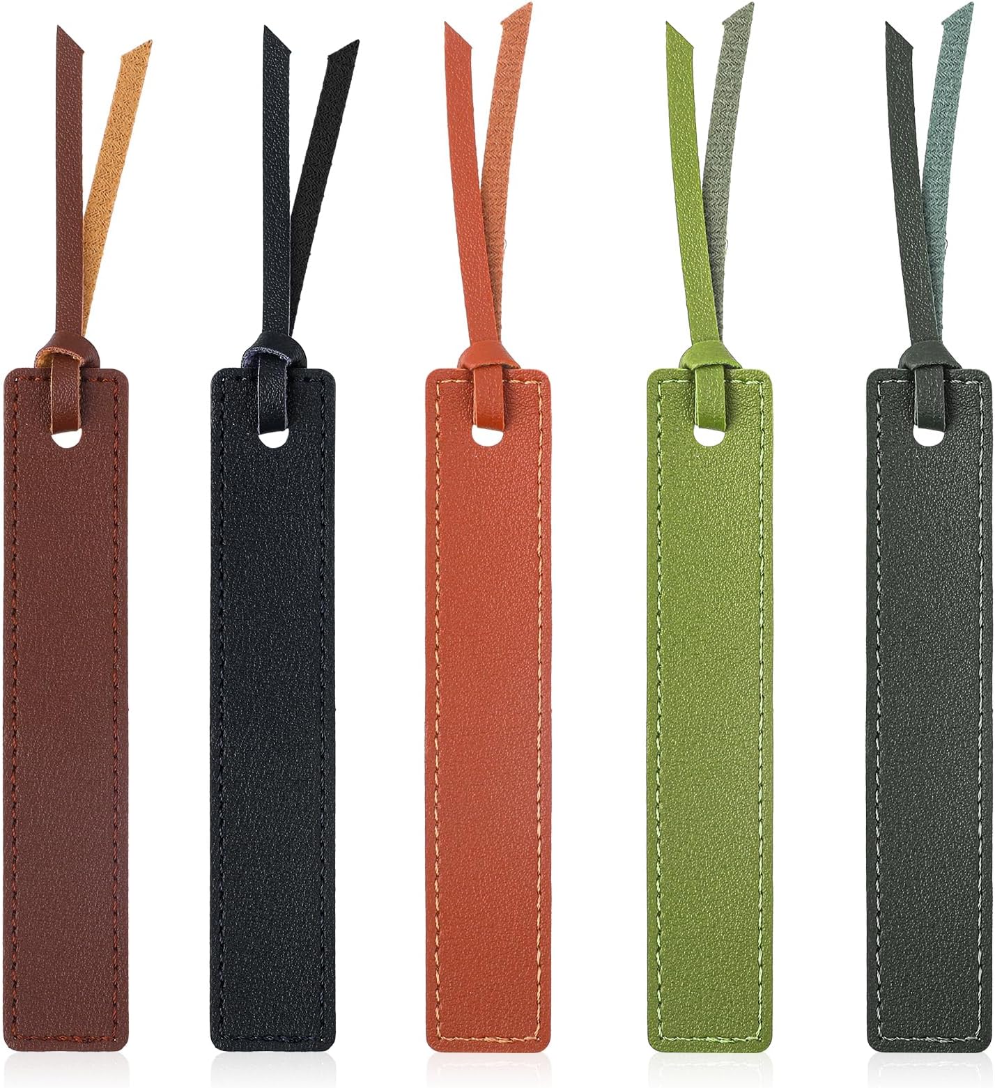 5 Pcs Leather Bookmark, Bookmarks with Leather Rope, Page Markers ...