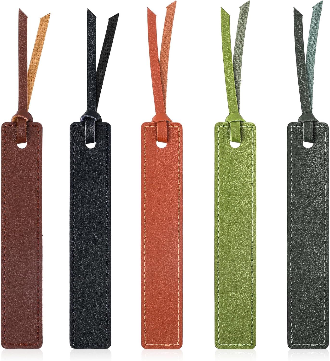 5 Pcs Leather Bookmark, Bookmarks with Leather Rope, Page Markers ...