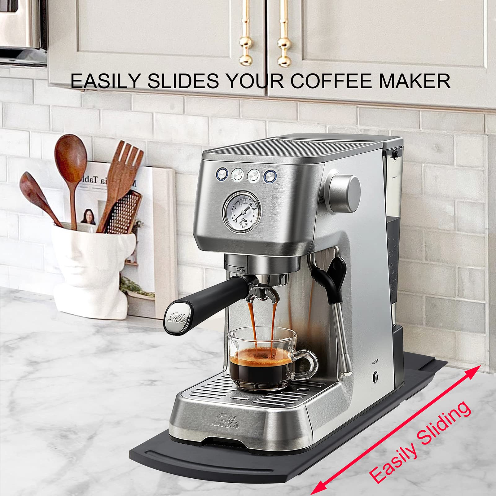 Snapklik.com : 12 Caddy Sliding Coffee Tray Mat Under Cabinet Appliance ...