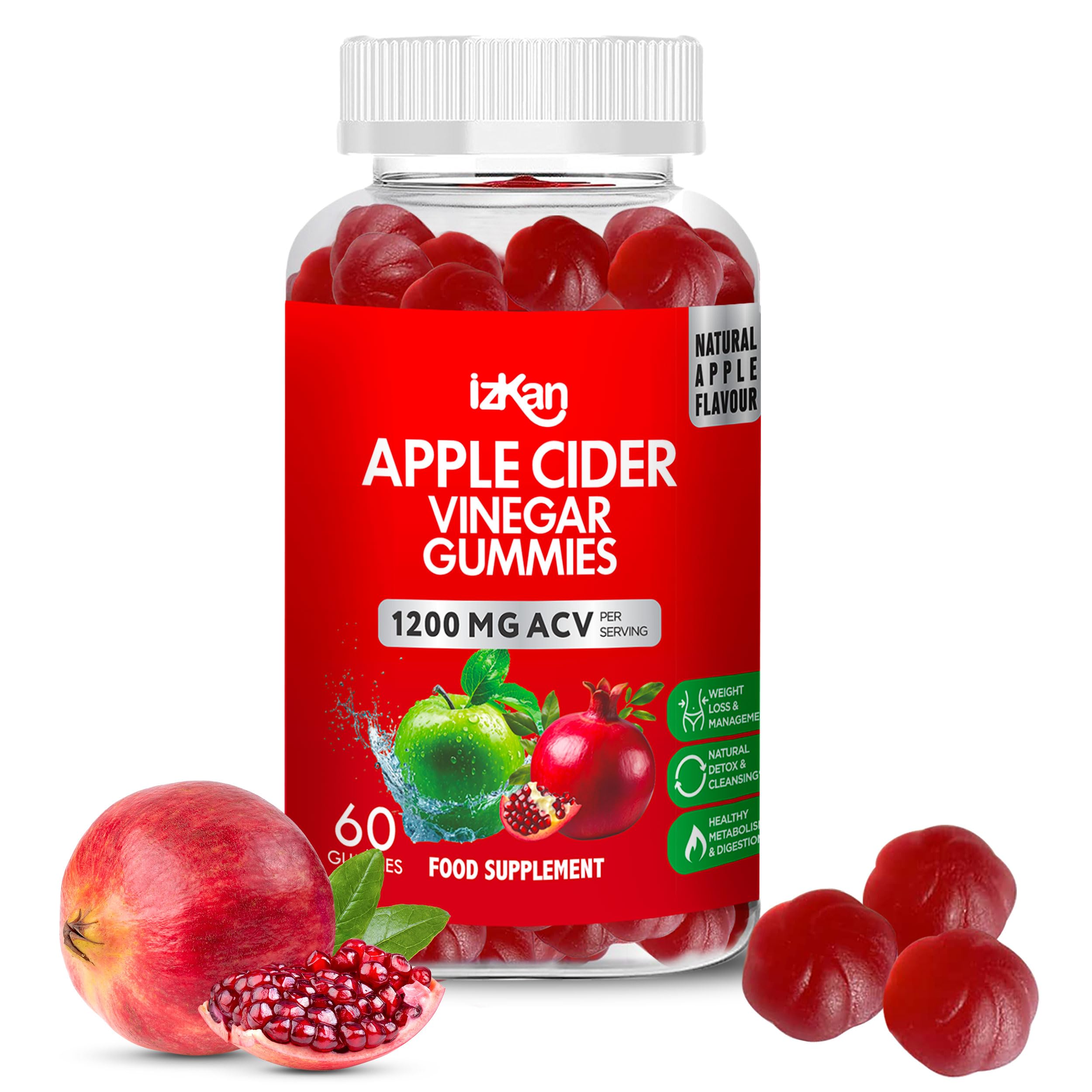 Apple Cider Vinegar Gummies with Mother 1200mg –ACV Gummies - | Digestive Health, Energy, Immune ...