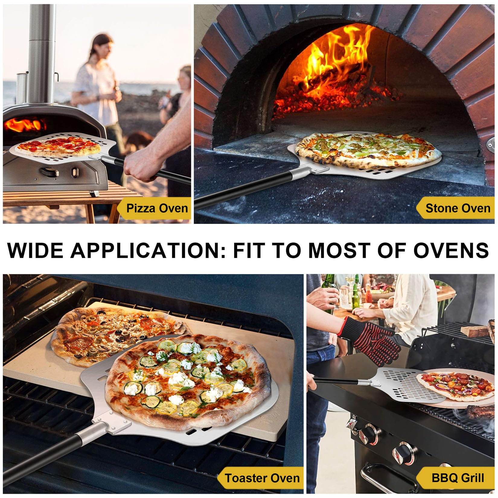 Snapklik.com : Joyfair 12 Inch Perforated Pizza Peel Aluminum Pizzas ...