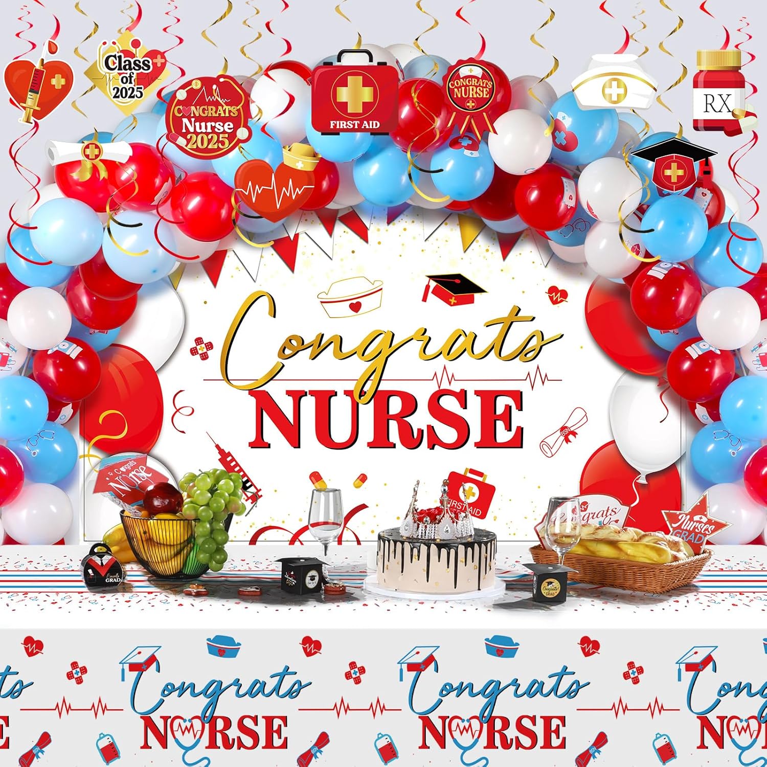 Amazon.com: Tegeme 103 Pcs 2025 Nurse Graduation Decorations Congrats ...
