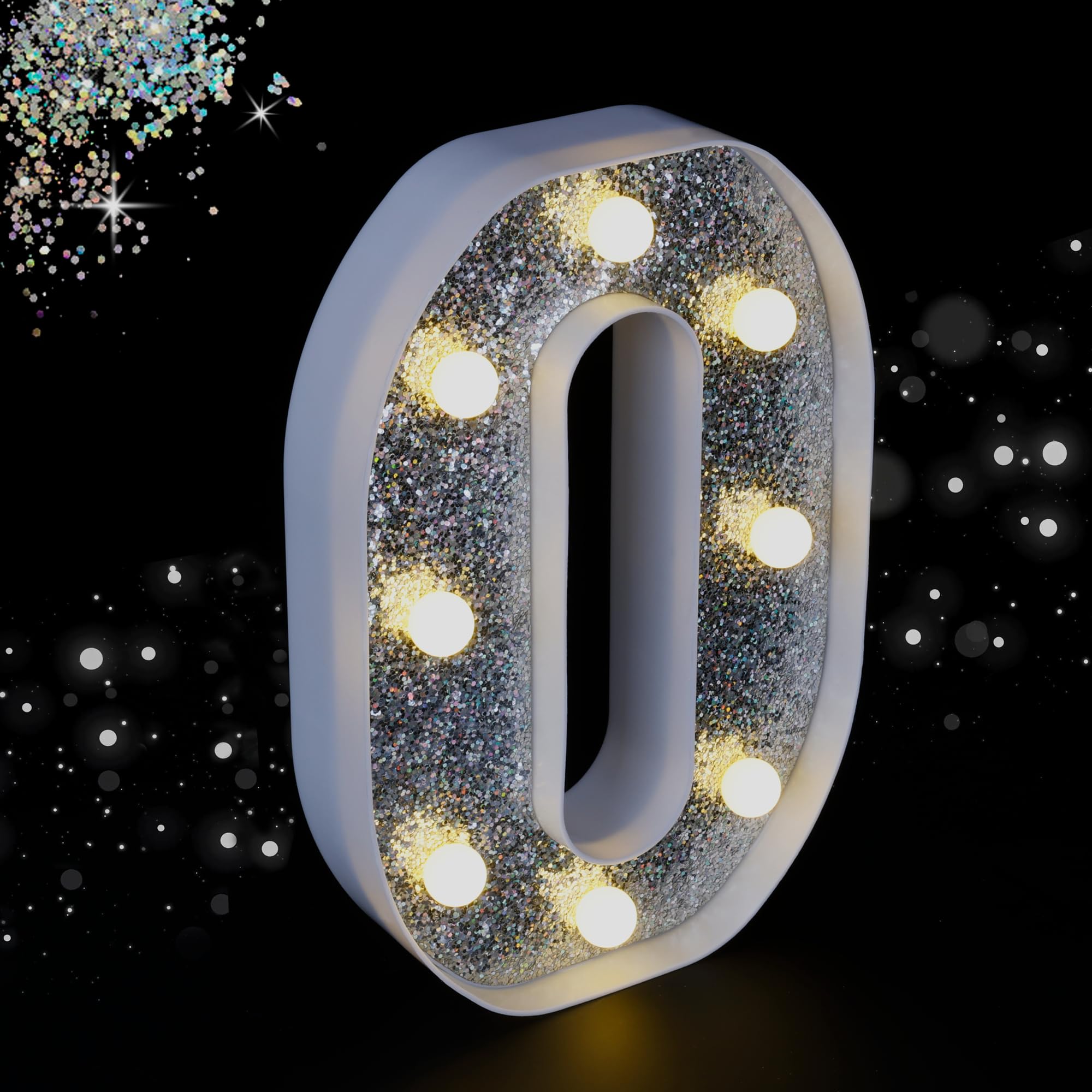 Amazon.com: Marquee Light Up Letters, Glitter Silver LED Letter Lights ...