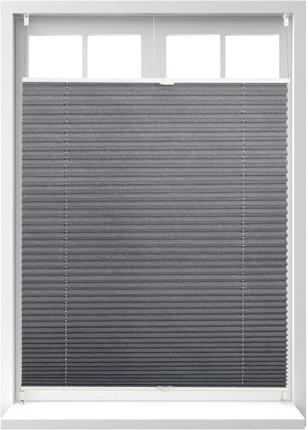 Set of 4 Relaxdays Pleated Blinds, No-Drilling, Adhesive Klemmfix ...