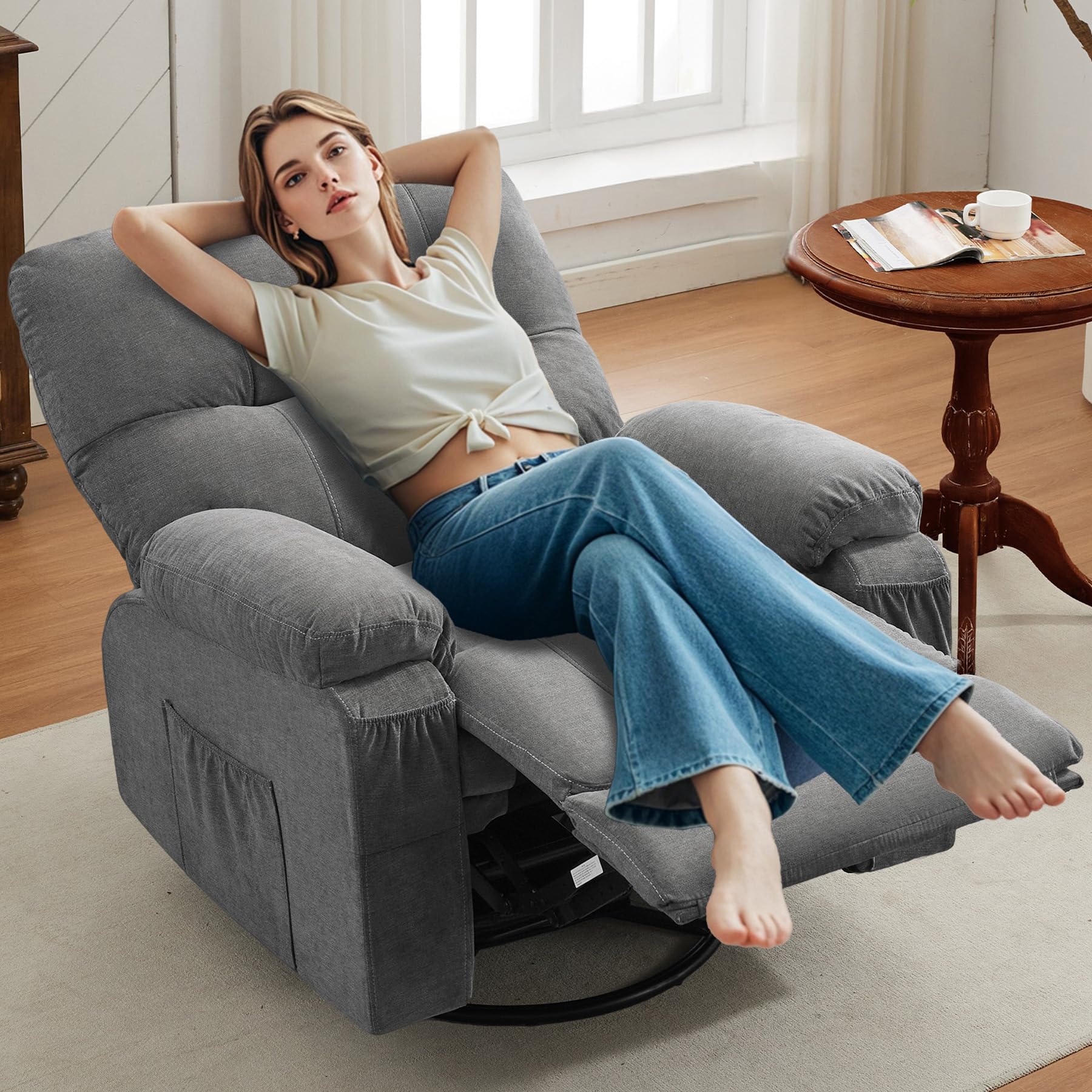 Amazon.com: Oversized Recliner Chairs for Adults,Swivel Rocking Chair ...