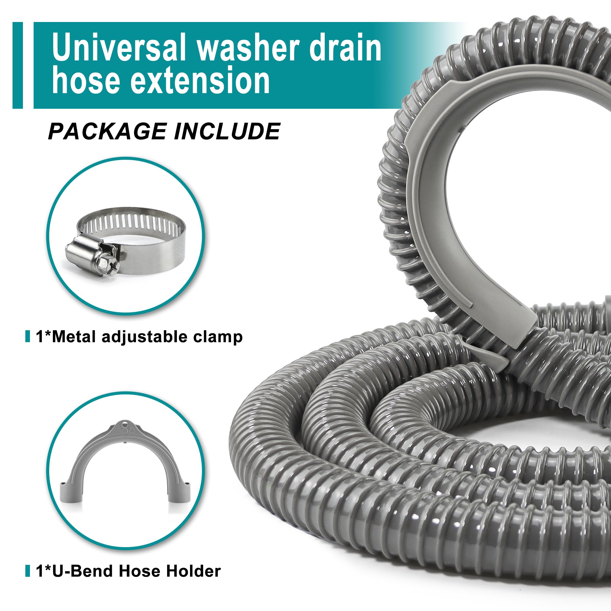 Snapklik.com : TOMOON 8Ft Universal Washing Machine Drain Hose Flexible ...