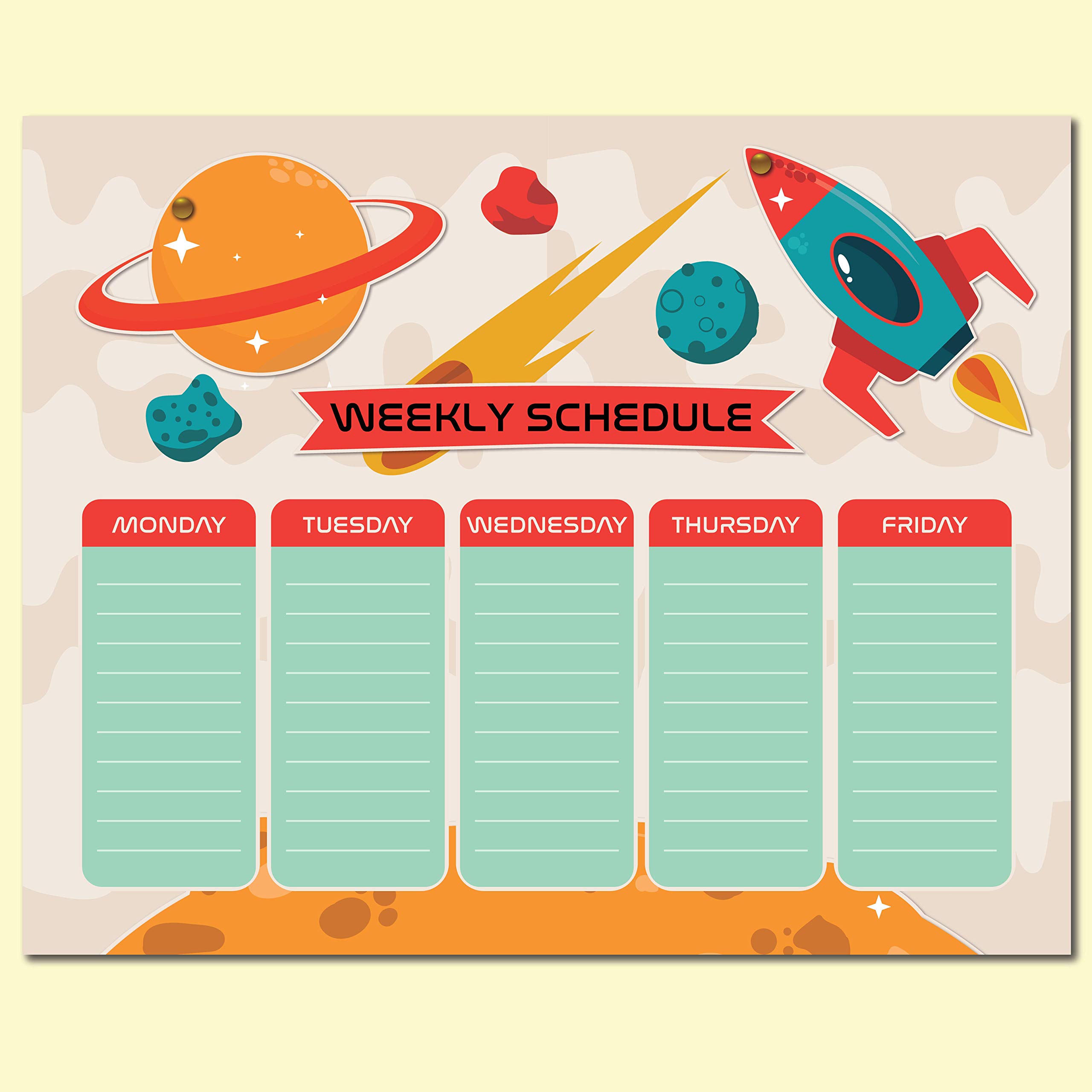 Amazon.com: Weekly Schedule Poster – Planetary – Large 16 x 20 ...