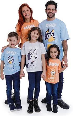 Bluey Matching Family T-Shirt Toddler to Adult Sizes (2T - 3XL), Bandit ...