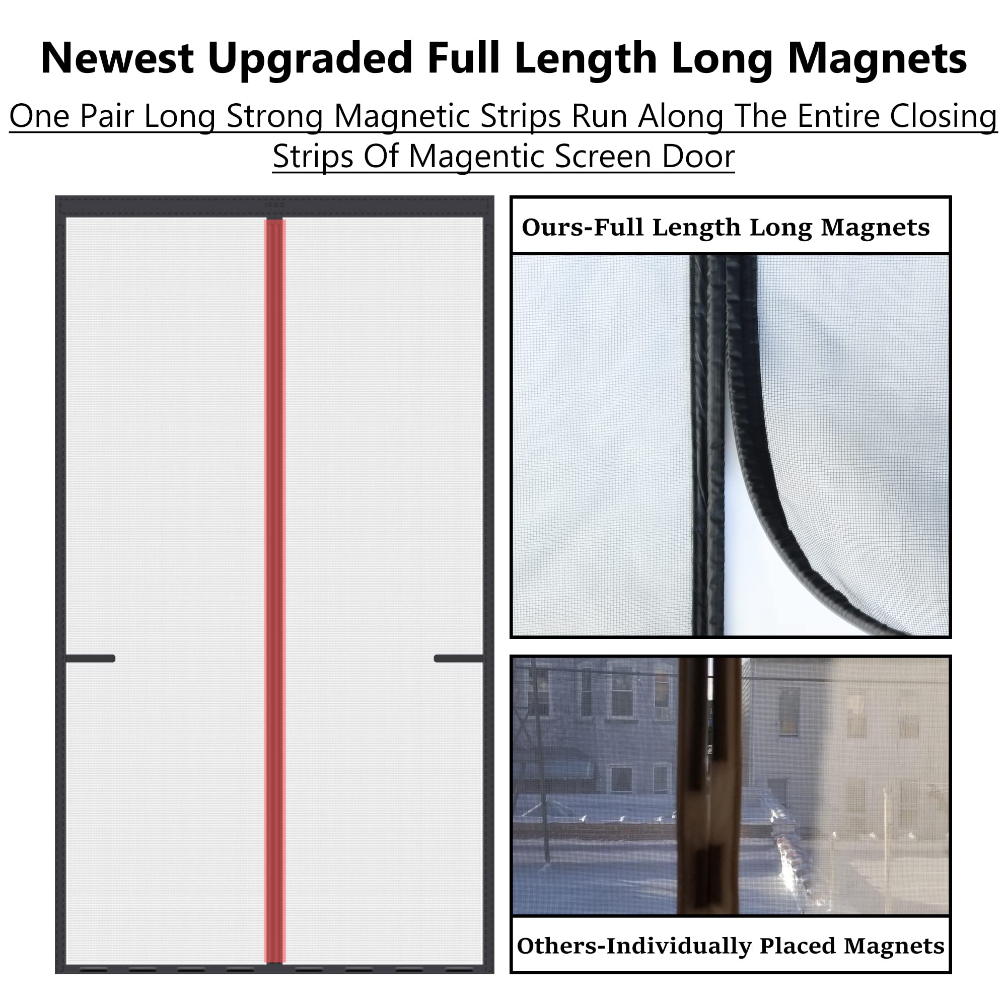 Snapklik.com : Magnetic Screen Door For Tall Door,Full Strip Magnets ...