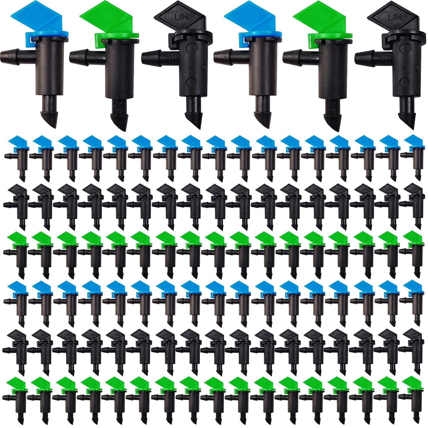 Amazon.com : RONYOUNG 102PCS Drip Emitter, 3 Colors Garden Flag ...