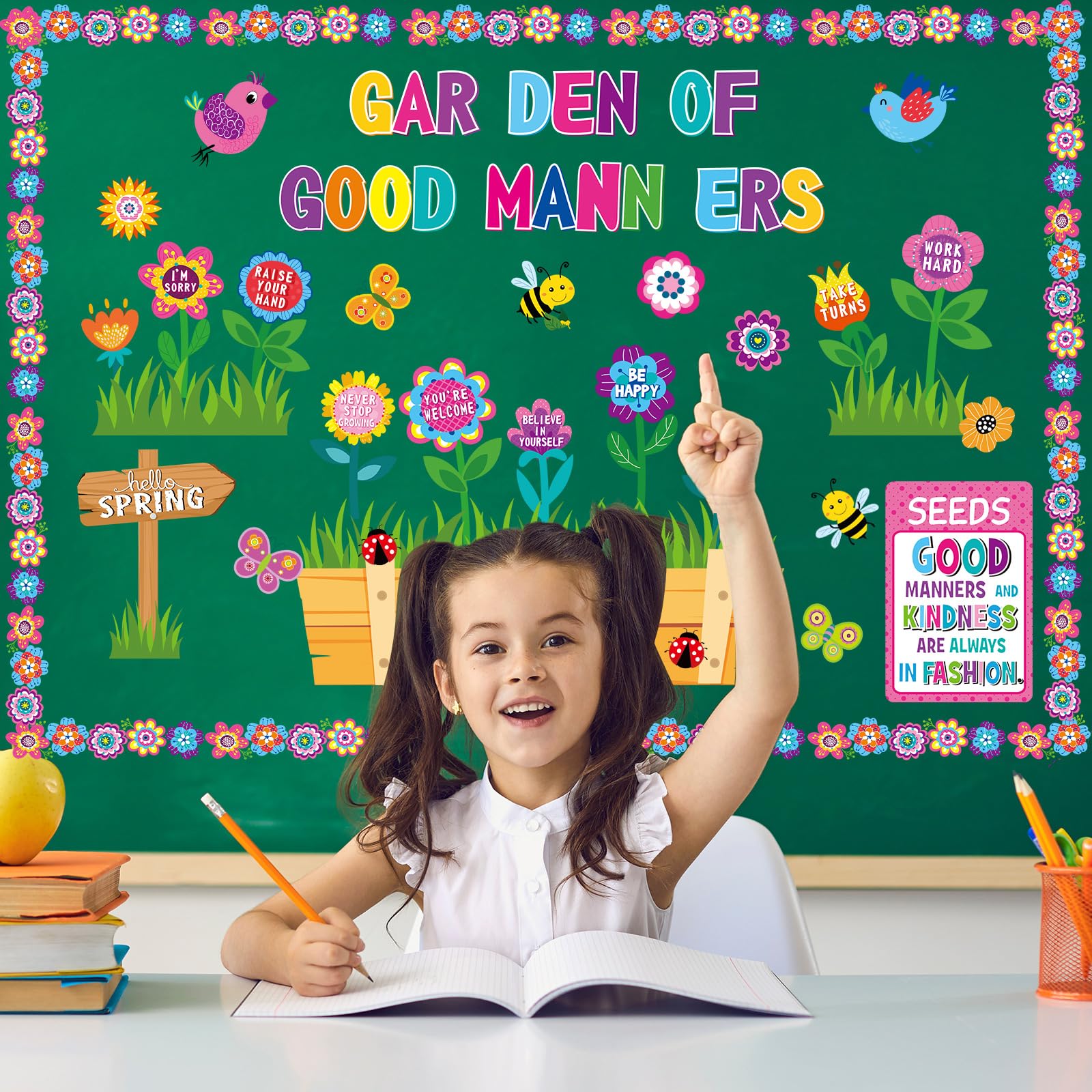 Snapklik.com : ReliThick Spring Bulletin Board Decorations Set Garden ...