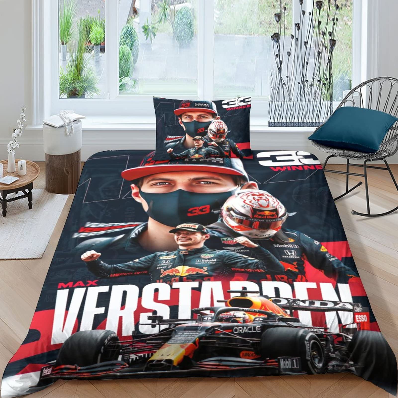 CIFEAR F1 Racing Duvet Cover Set 3D Printed Quilt Cover Set Soft ...