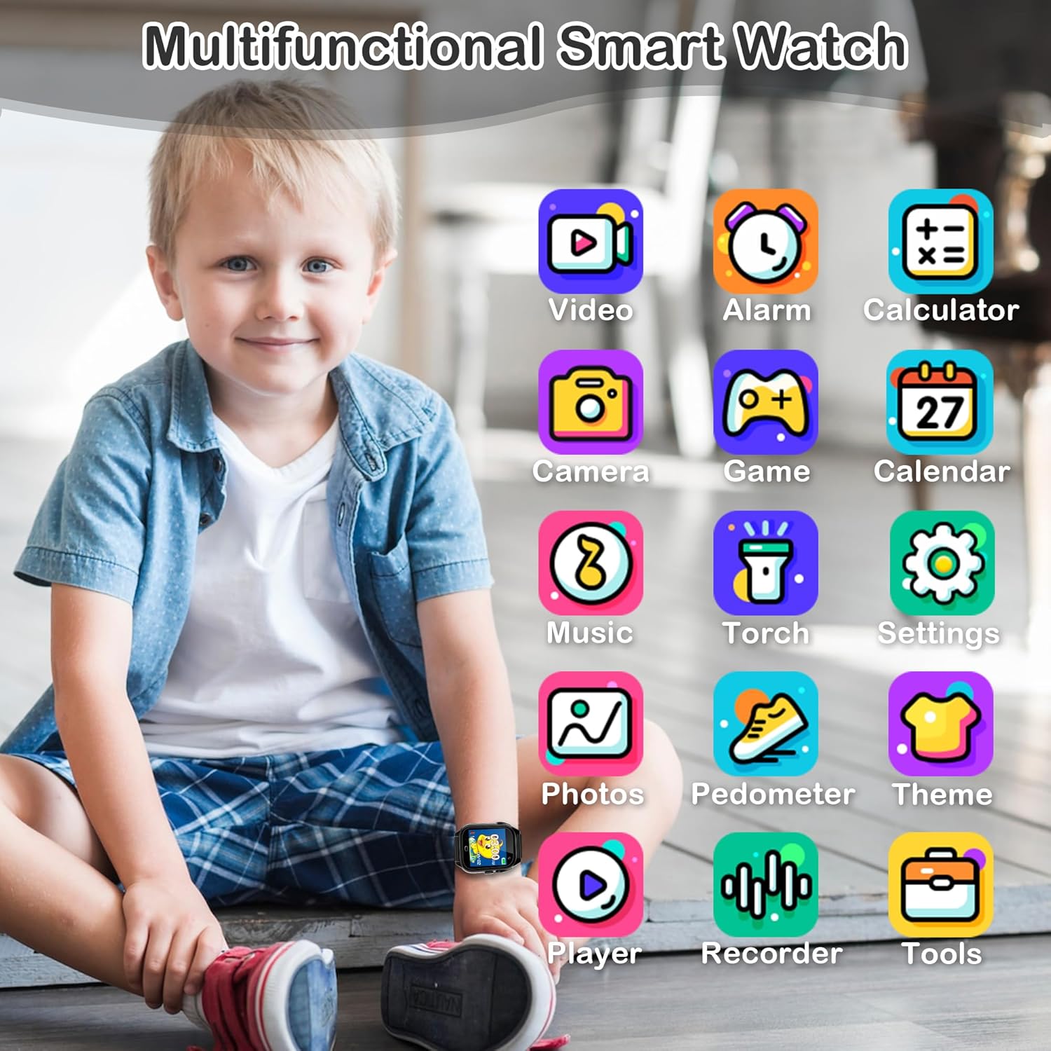 Kids Smart Watch Game Toys for Ages 4-12 Year Old Boys with 26 Puzzle ...