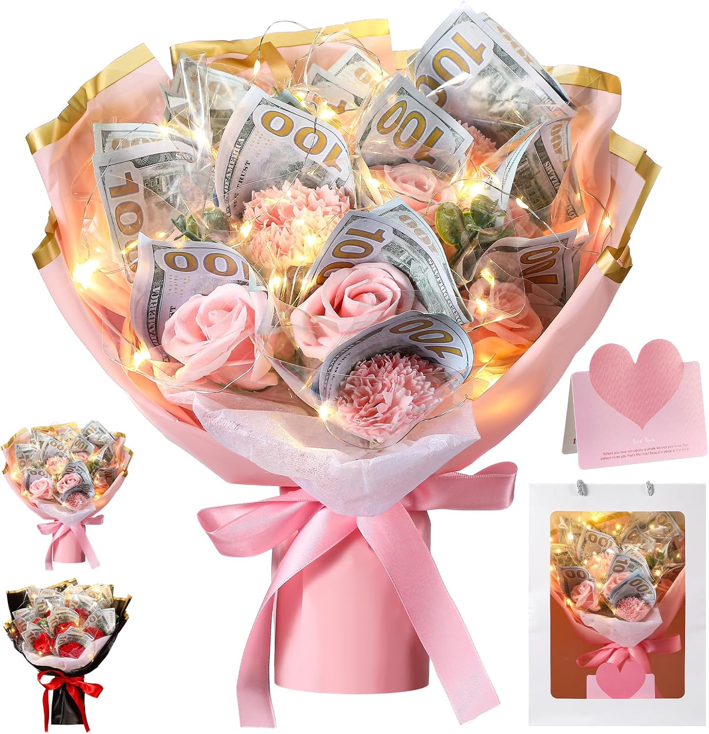 Amazon.com: Thiccywoov Thanksgiving Day Money Flower Bouquet Wedding ...