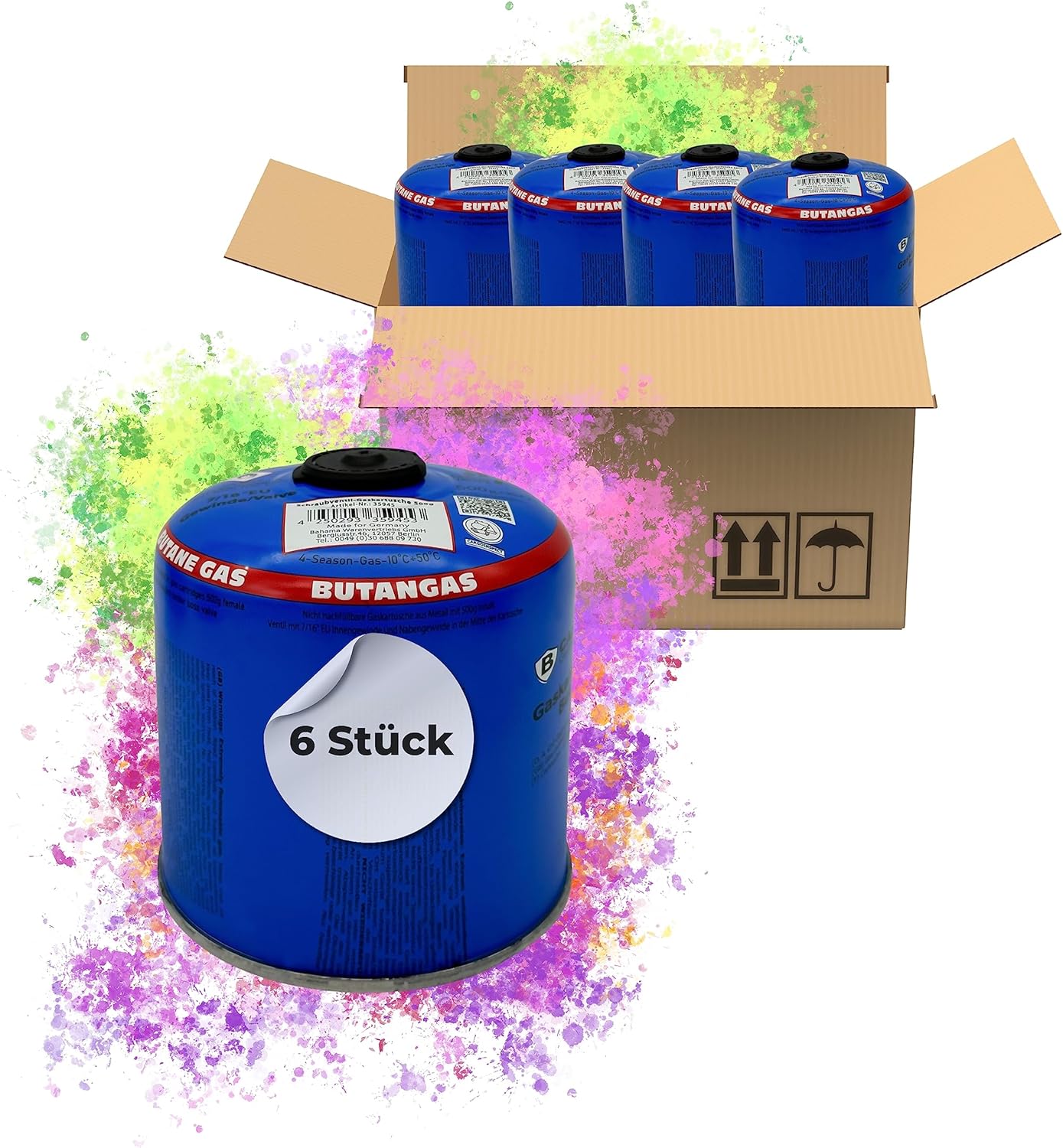 Peak Camping Propan Butan Gaskartusche 500g, Schraubkartusche ...