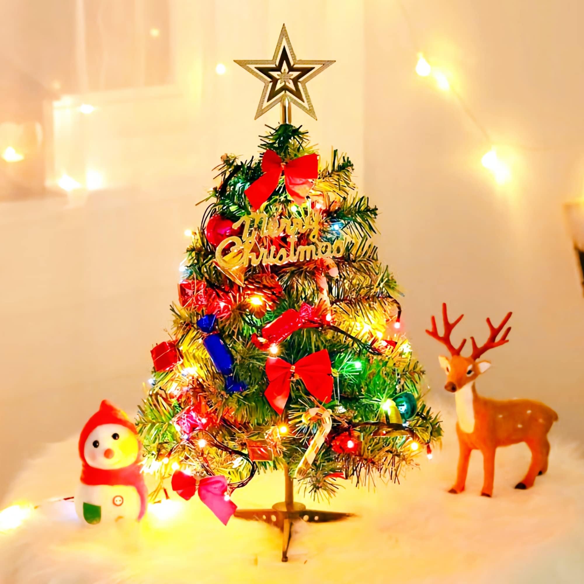 Amazon.com: Small Christmas Tree with Lights - Mini Christmas Tree with ...