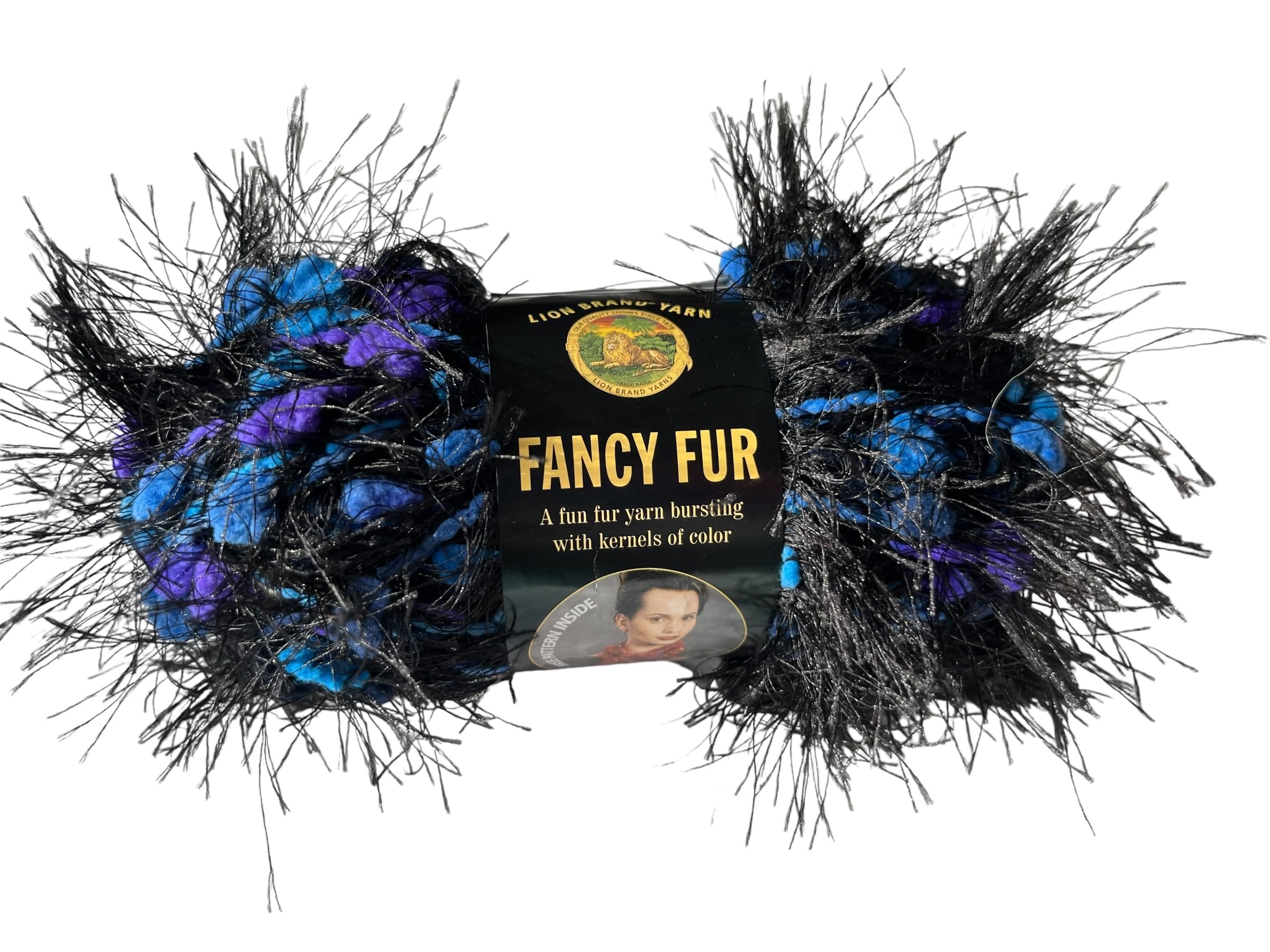 Amazon.com: Lion Brand Fancy Fur Yarn-Stained Glass Black