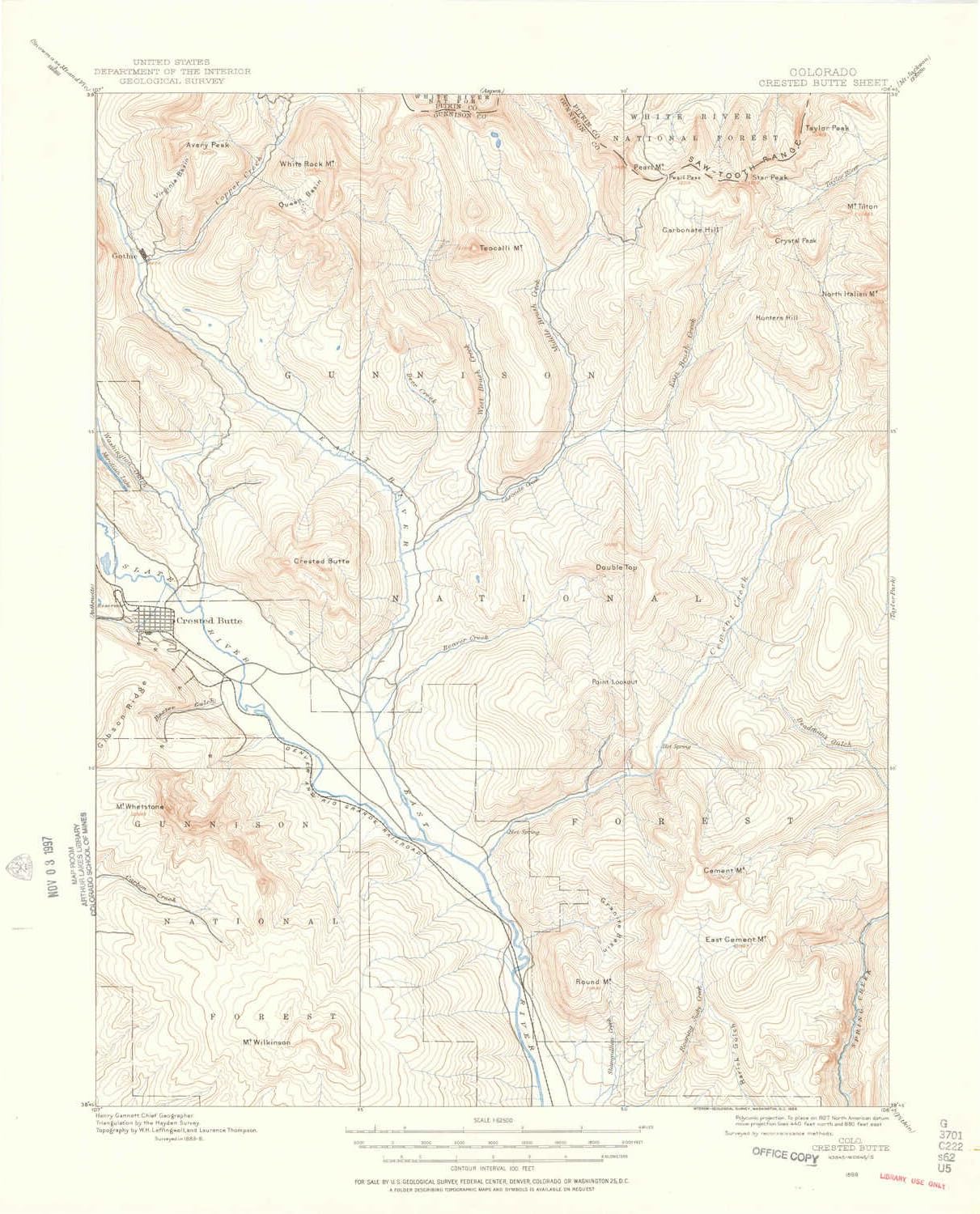 Amazon.com : YellowMaps Crested Butte CO topo map, 1:62500 Scale, 15 X ...