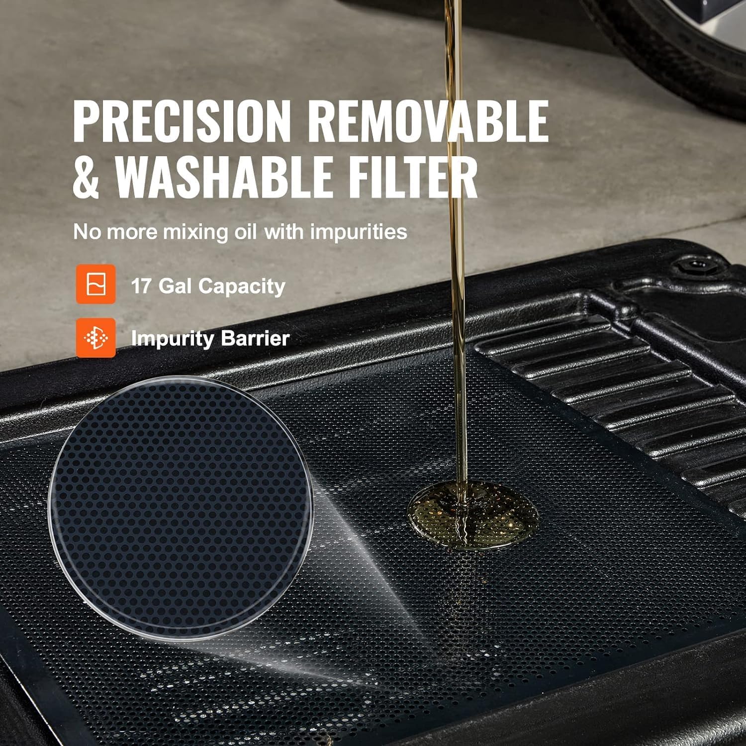 Bestauto Bandeja de drenaje de aceite, bandeja de drenaje de aceite de 17 galones con bomba ...